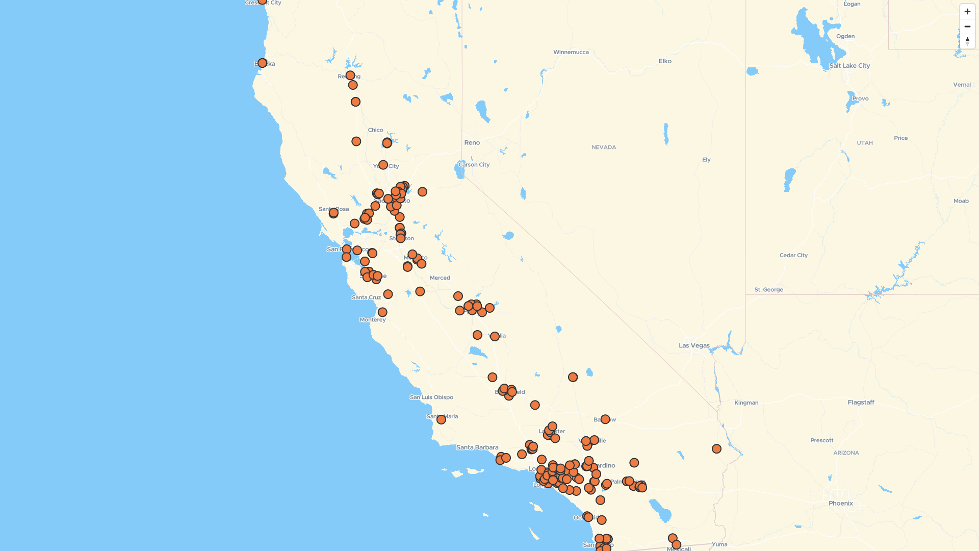 Map of Walmart locations in California, US | Mapstack