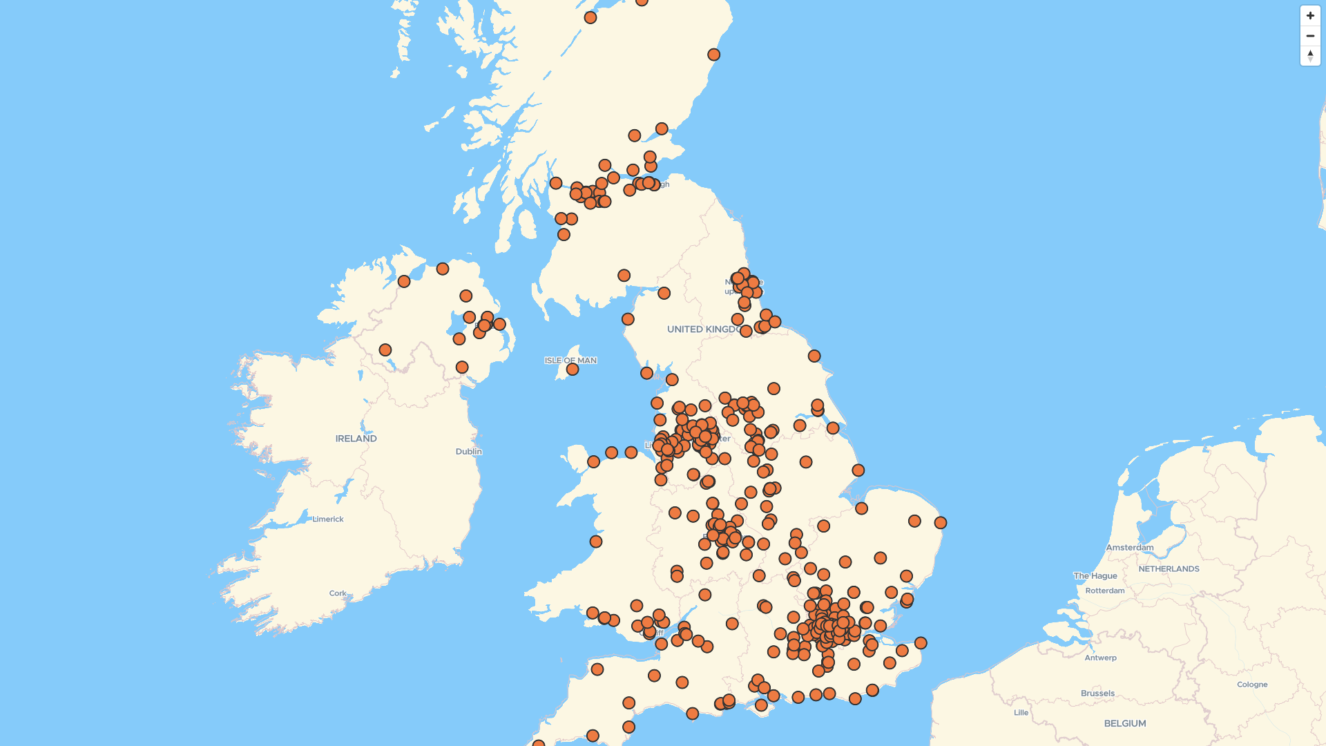 Map of JD Sports locations, UK | Mapstack