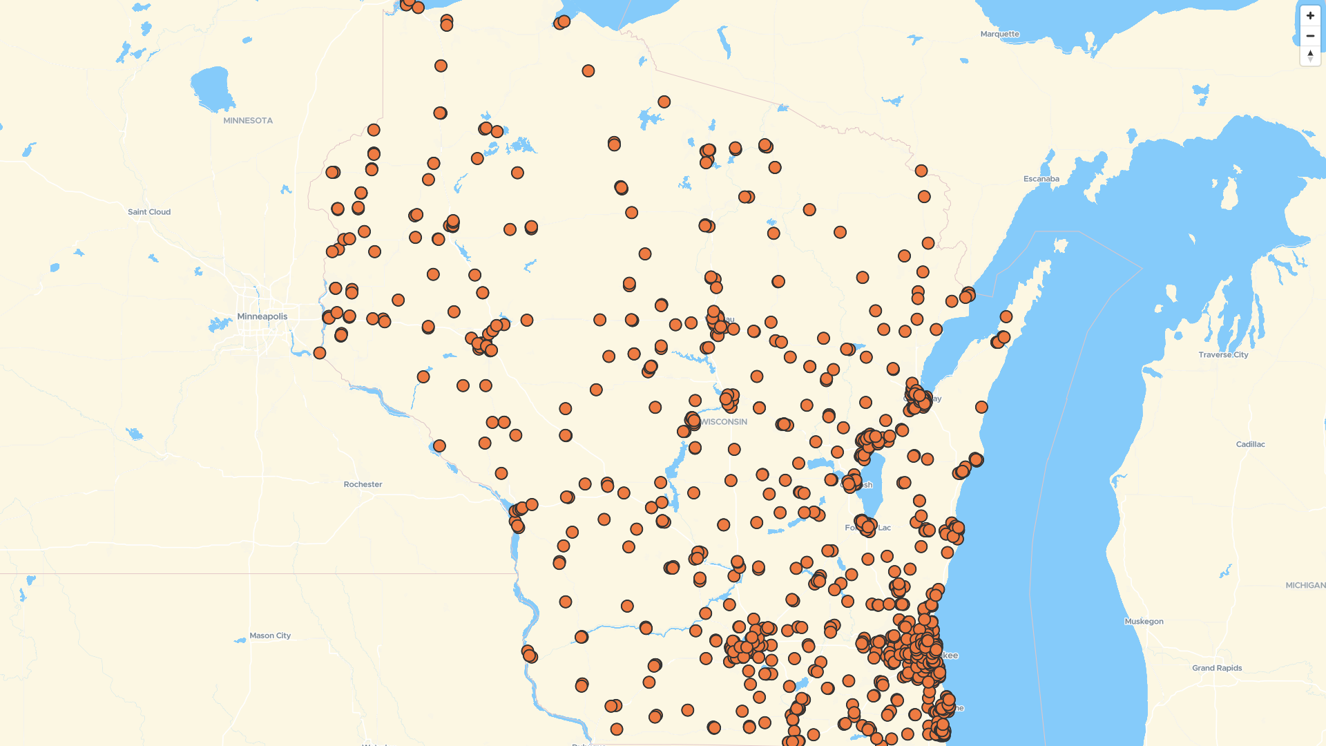 Map of Western Union locations in Wisconsin, US | Mapstack