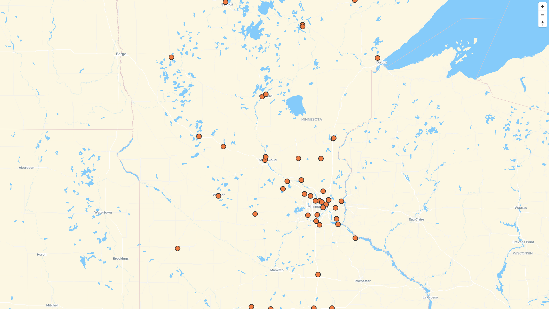 Map of Walmart locations in Minnesota, US | Mapstack
