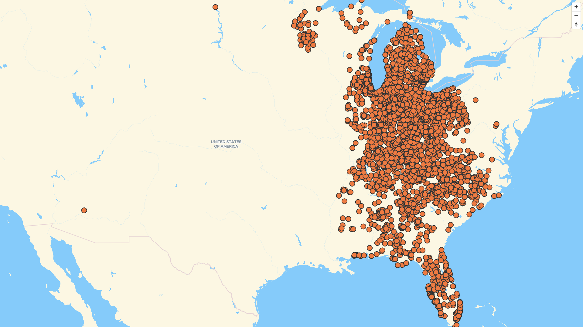 Map of Marathon Gas locations, US | Mapstack