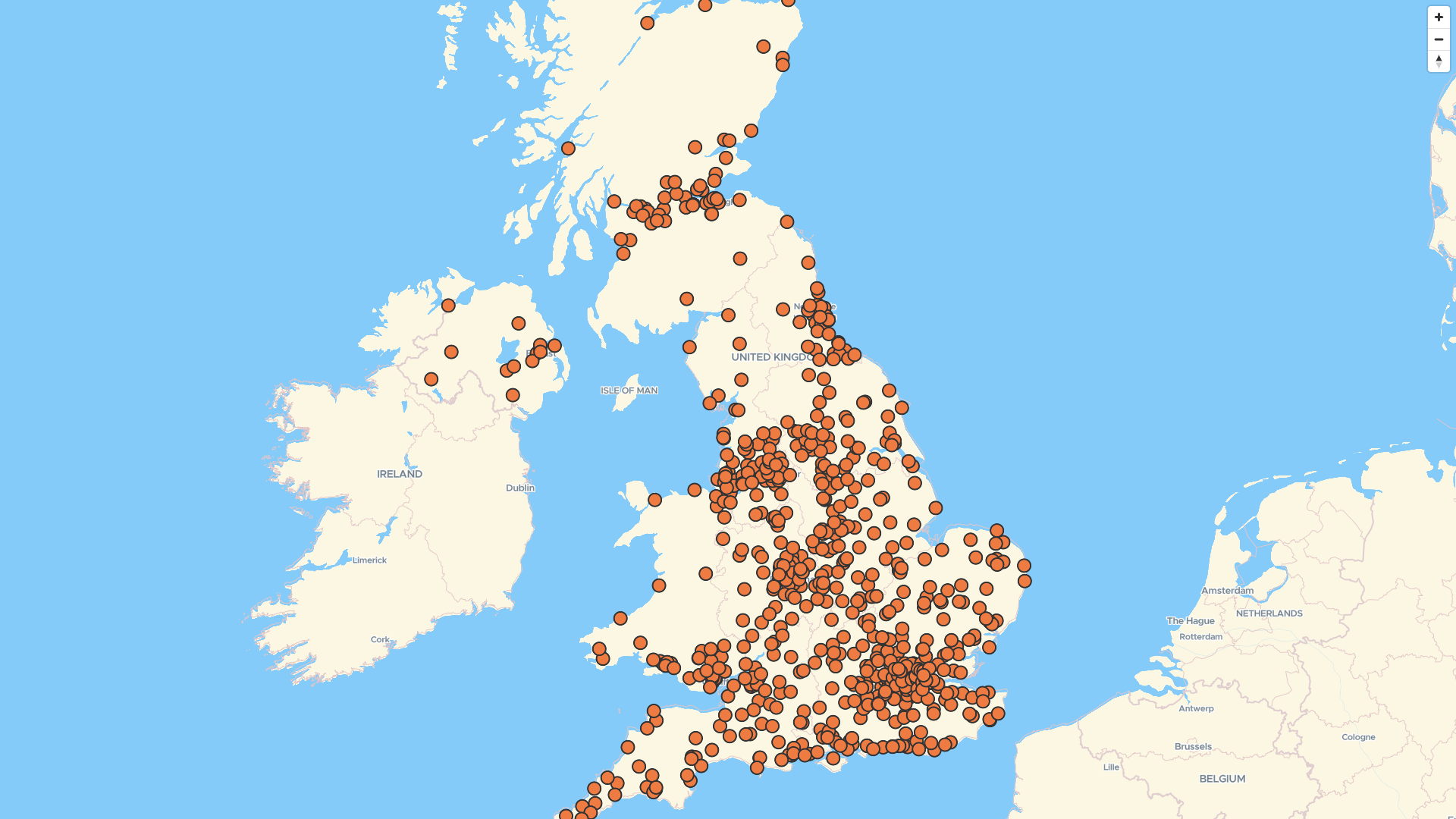 Map of Screwfix locations, UK | Mapstack