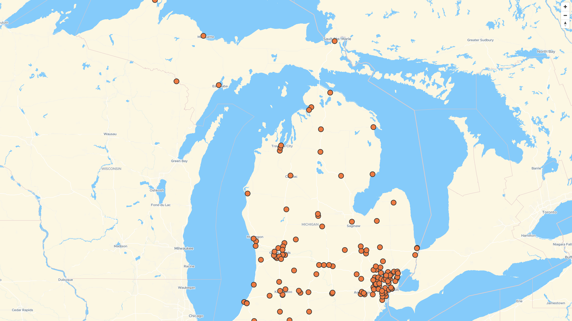 Map of AT&T locations in Michigan, US | Mapstack