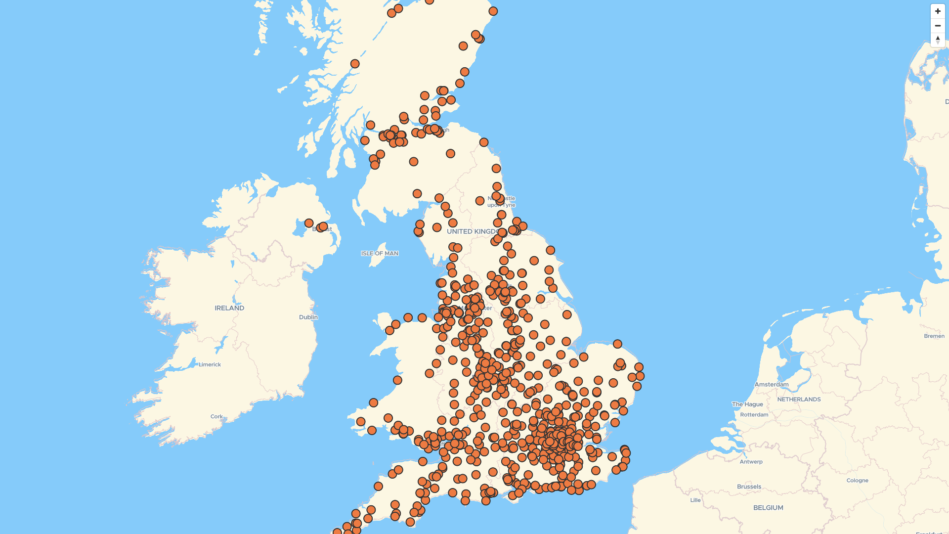 Map of WHSmith locations, UK | Mapstack