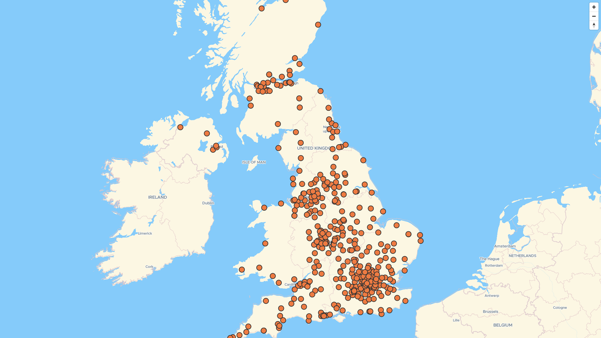 Map of Boots Opticians locations, UK | Mapstack