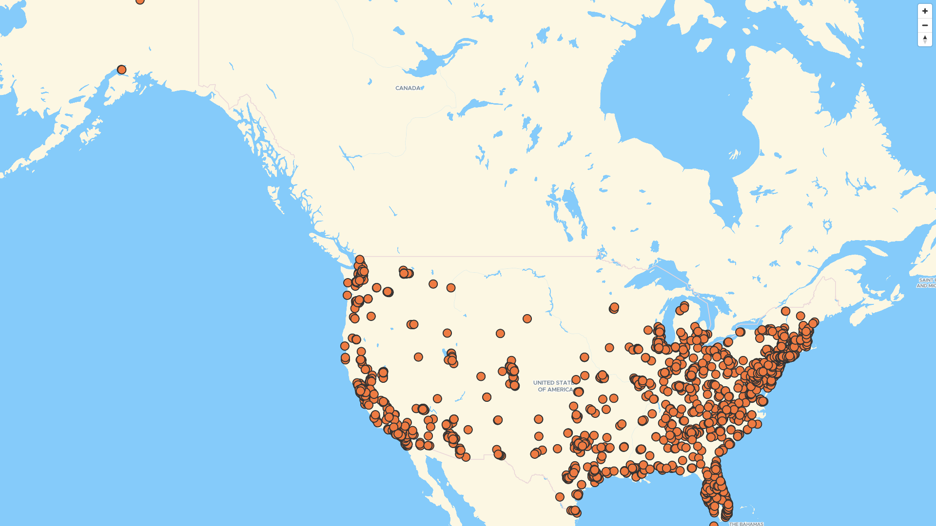 Map of Labcorp locations, US | Mapstack