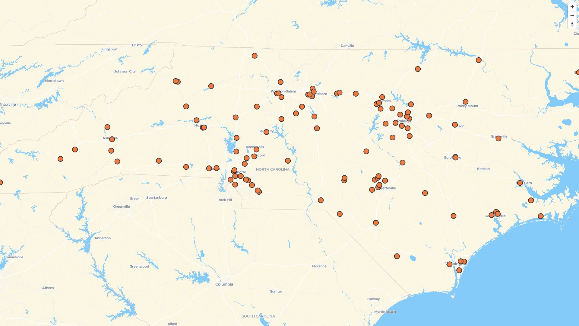 Map of GameStop locations in North Carolina, US | Mapstack