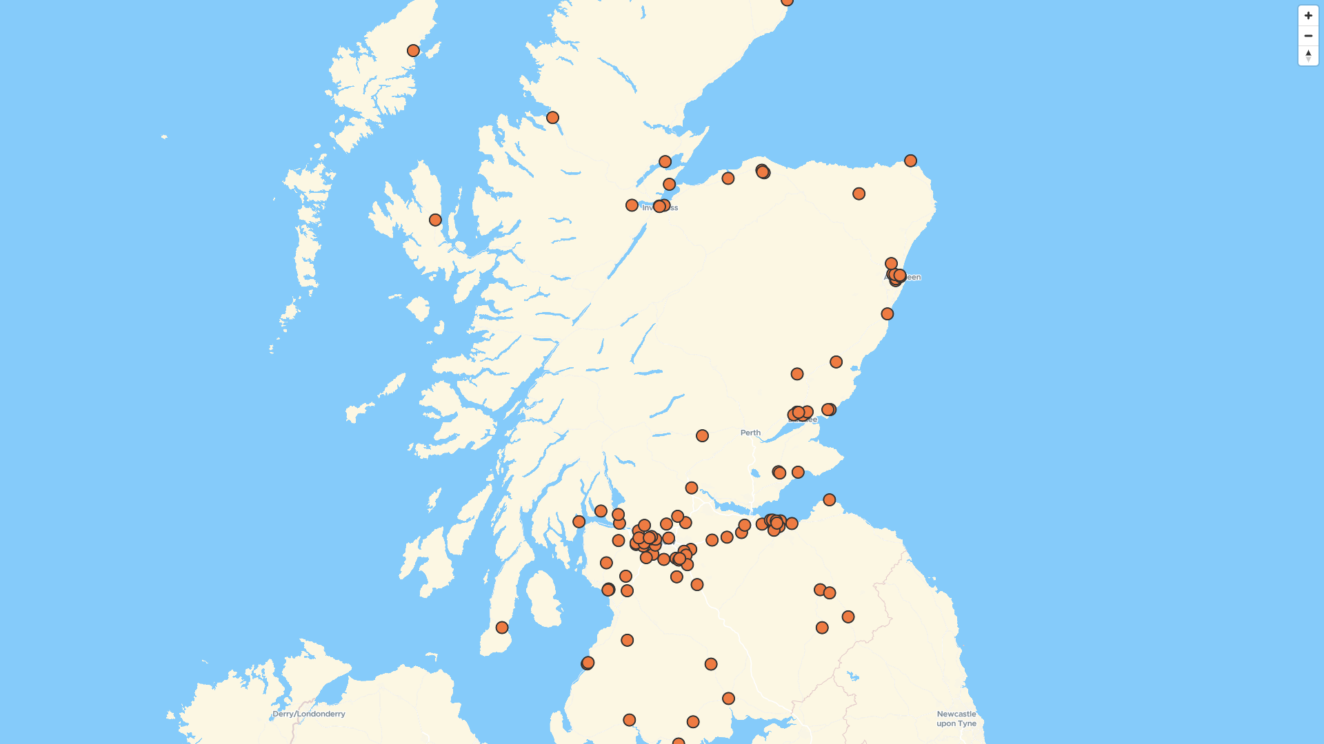 Map of Boots Pharmacy locations in Scotland, UK | Mapstack