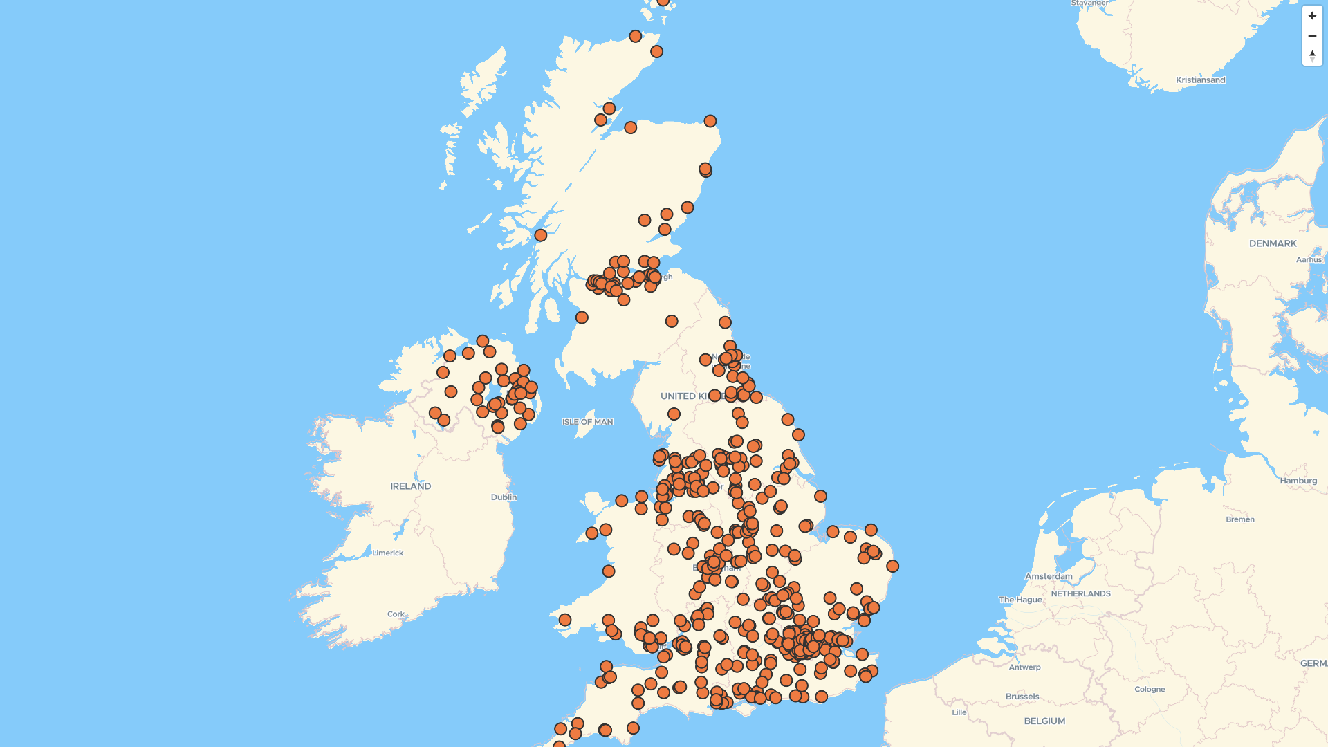 Map of Lidl locations, UK | Mapstack