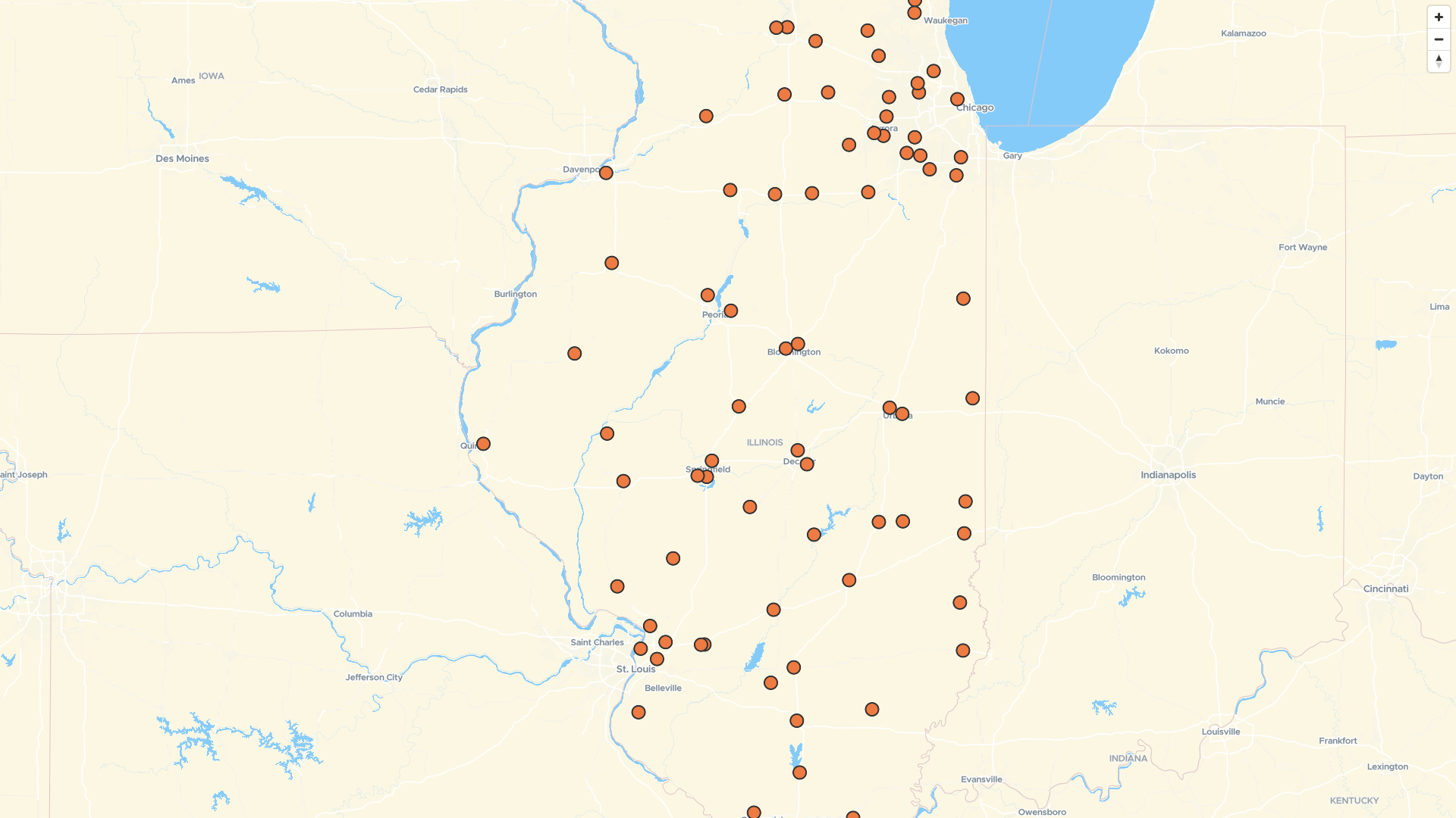 Map of Walmart Supercenter locations in Illinois, US | Mapstack