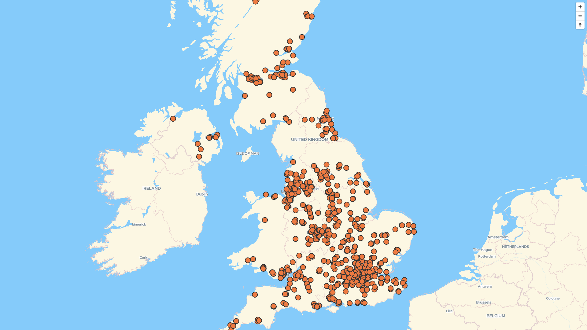 Map of Starbucks UK locations, UK | Mapstack