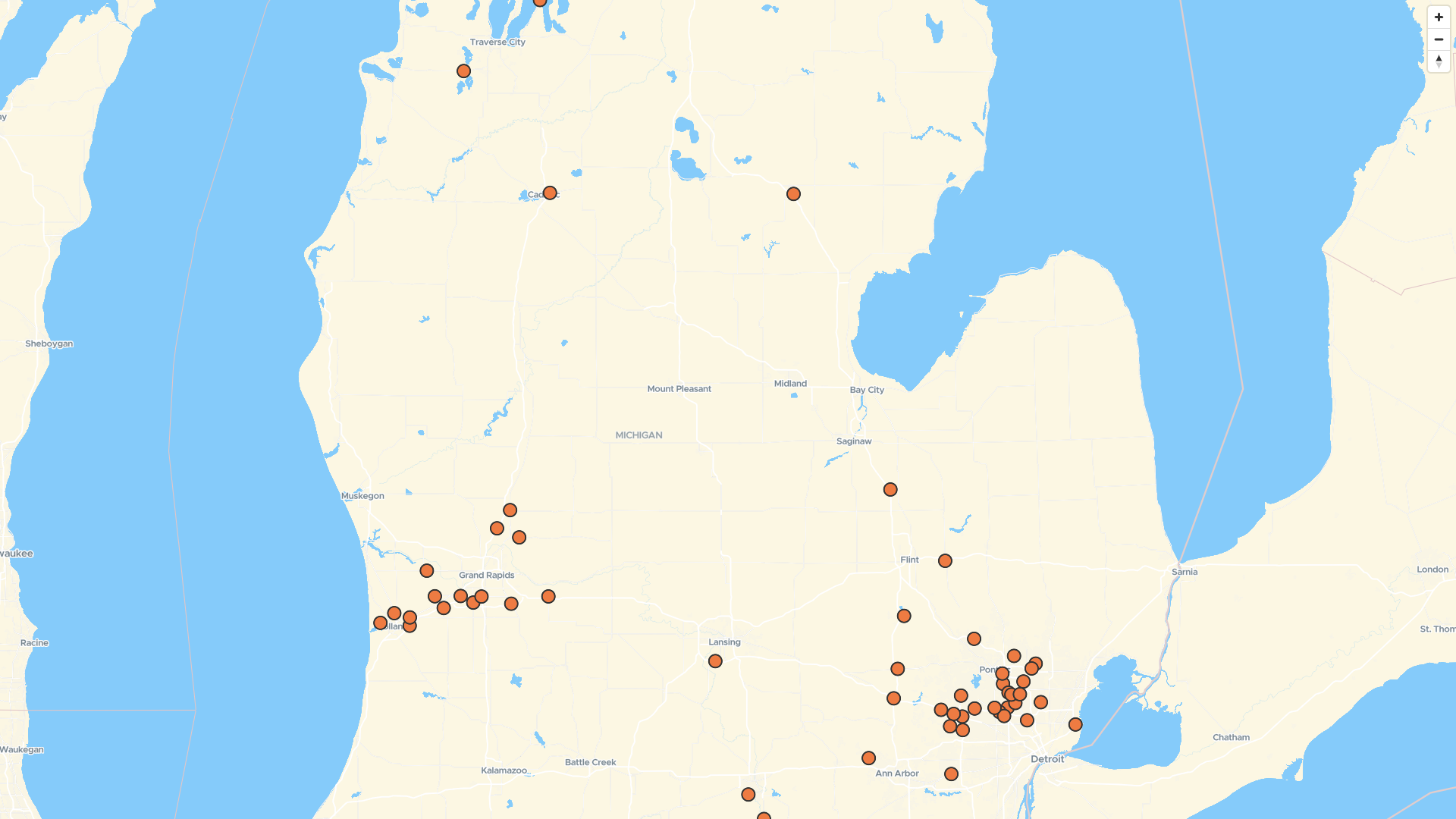 Map of Exxon & Mobil Stations locations in Michigan, US | Mapstack
