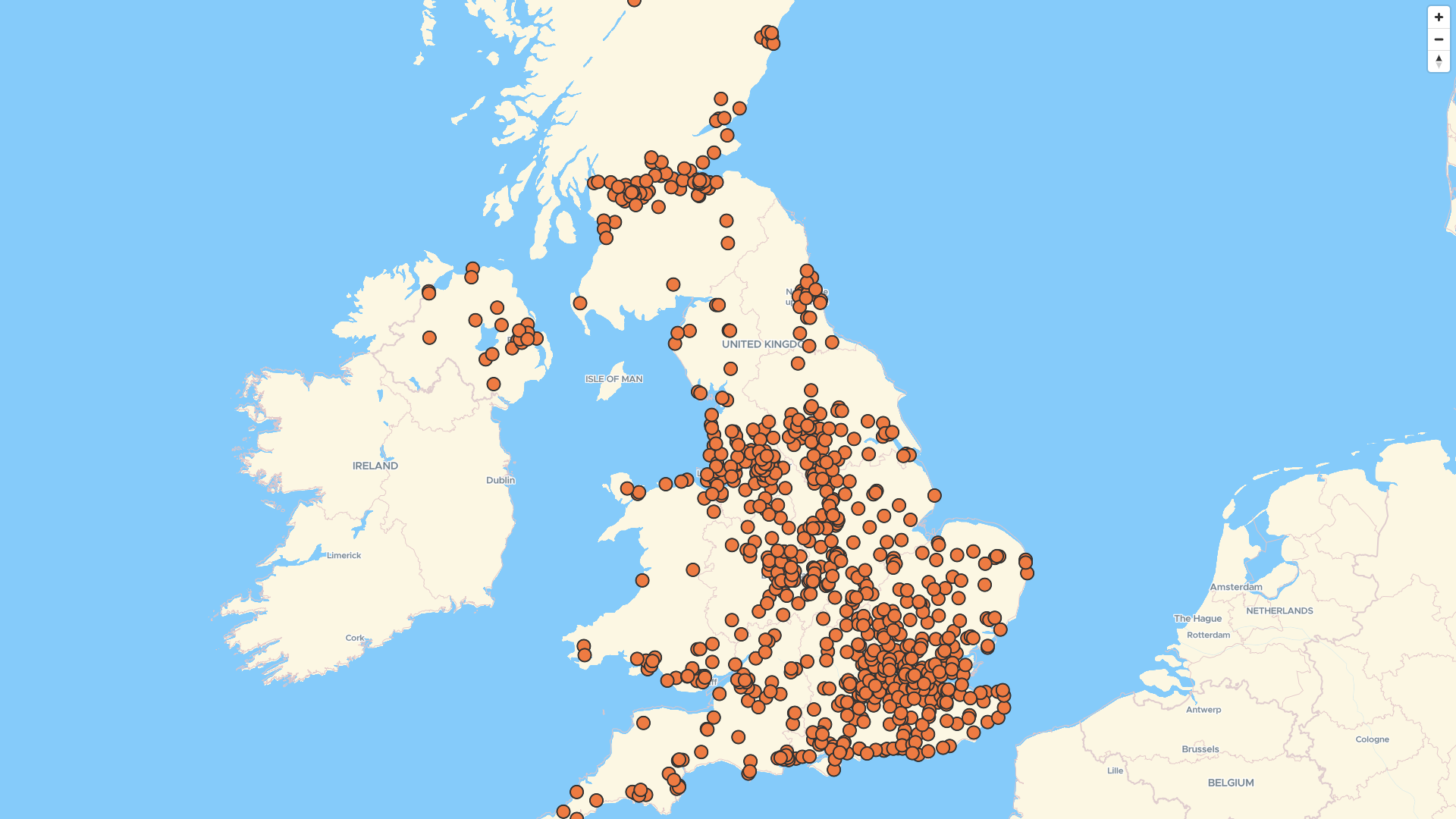 Map of Domino's Pizza locations, UK | Mapstack