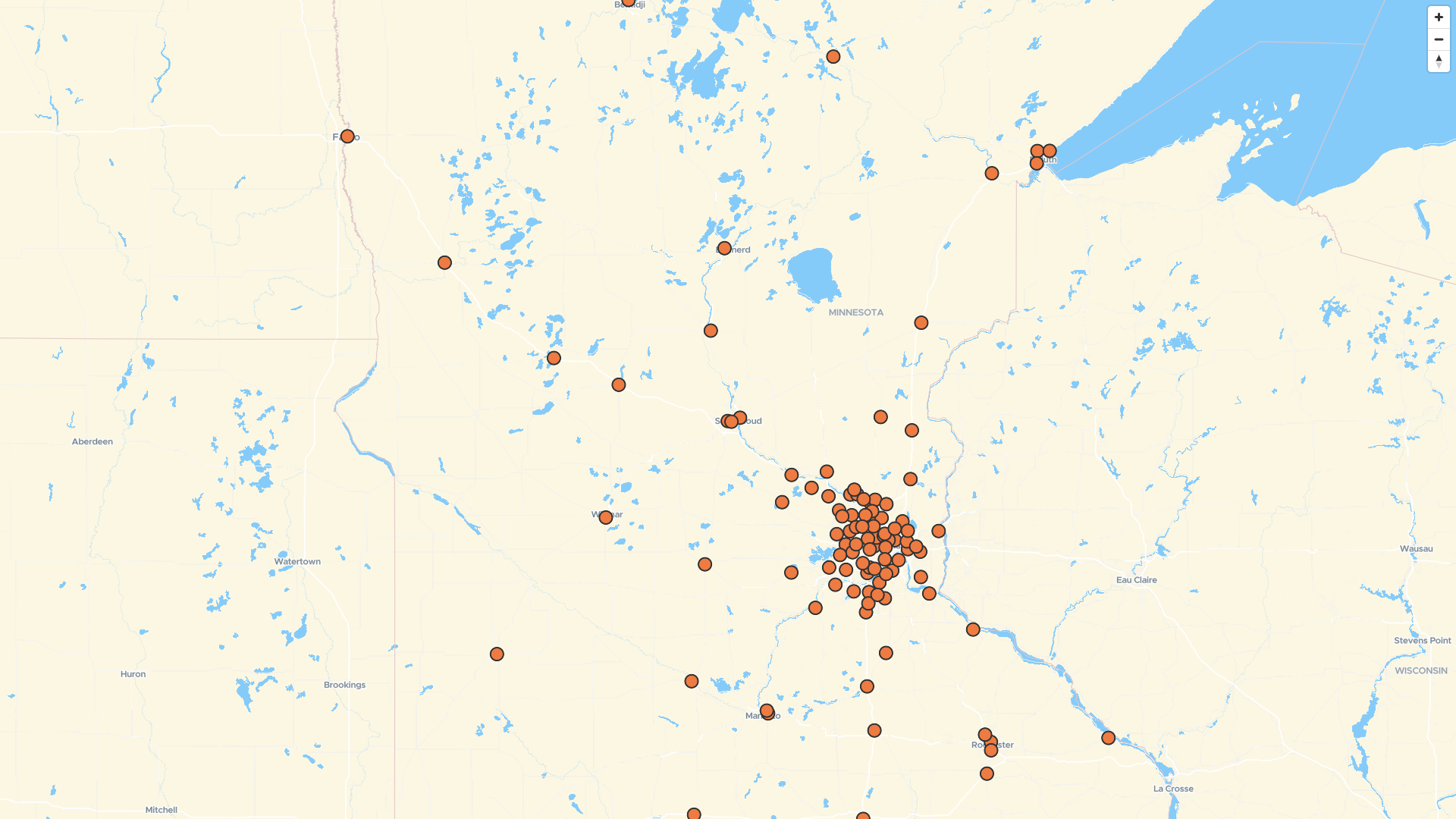 Map of Taco Bell locations in Minnesota, US | Mapstack