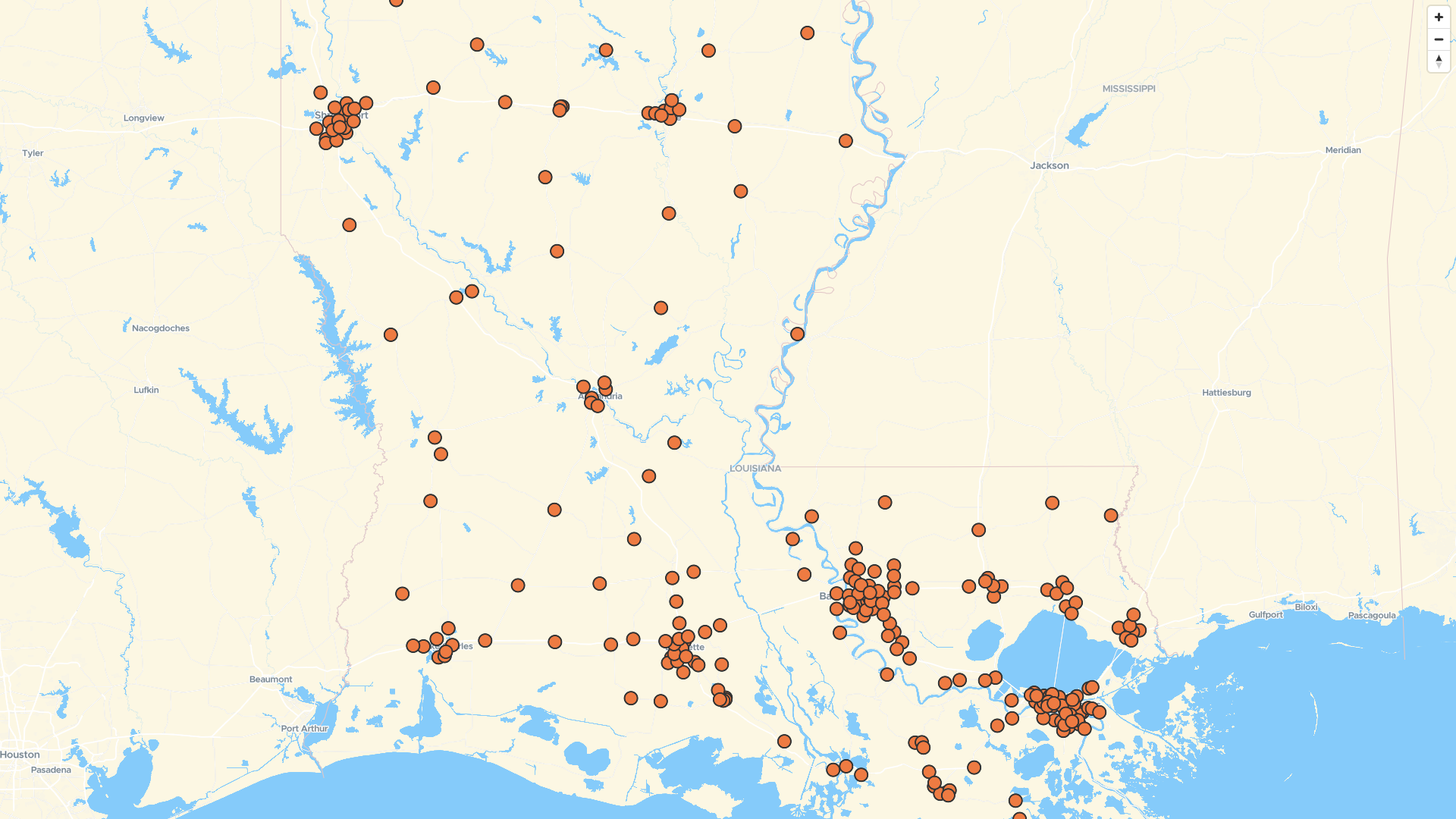 Map of McDonald's locations in Louisiana, US | Mapstack