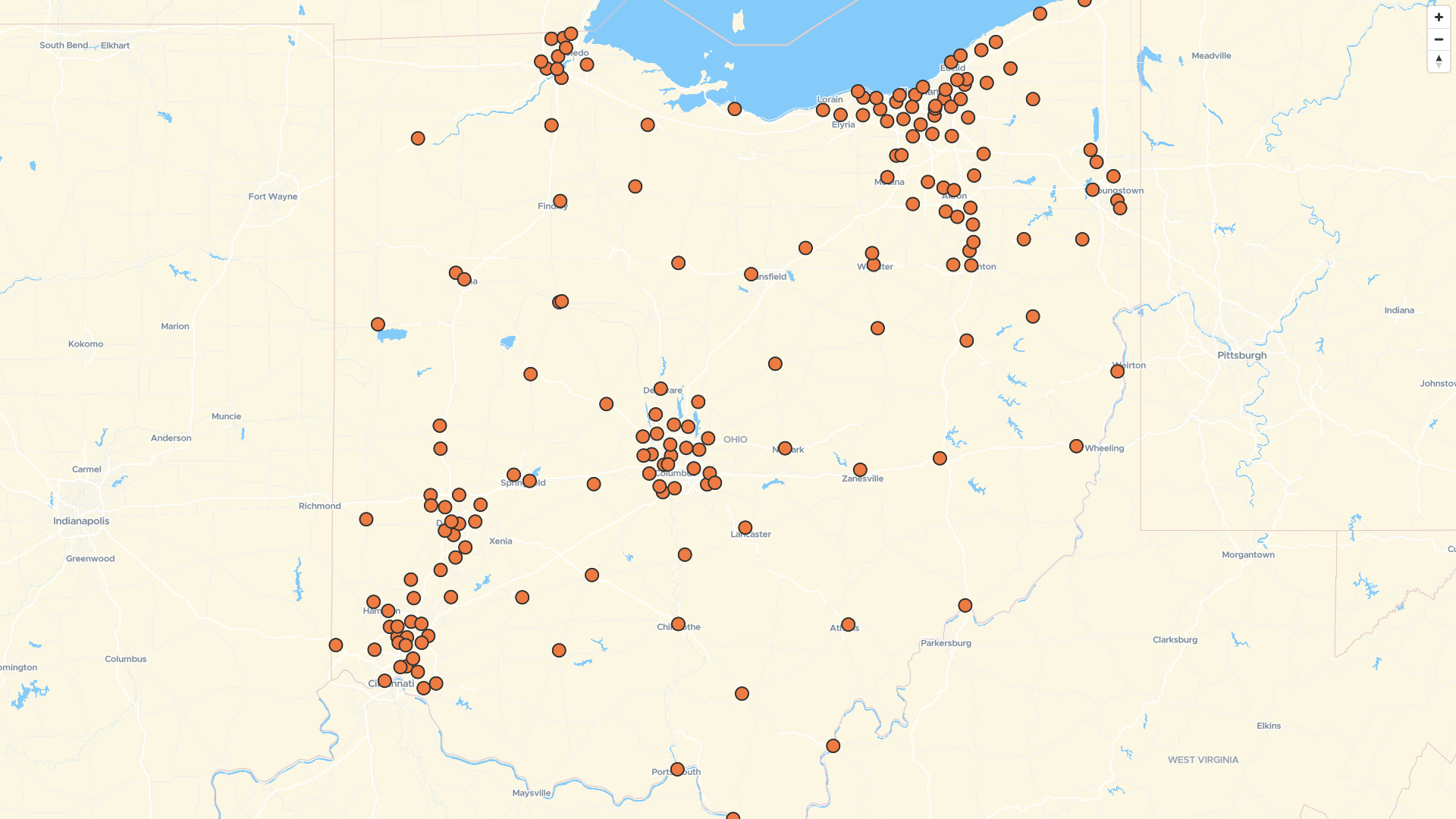 Map of Sherwin-Williams locations in Ohio, US | Mapstack