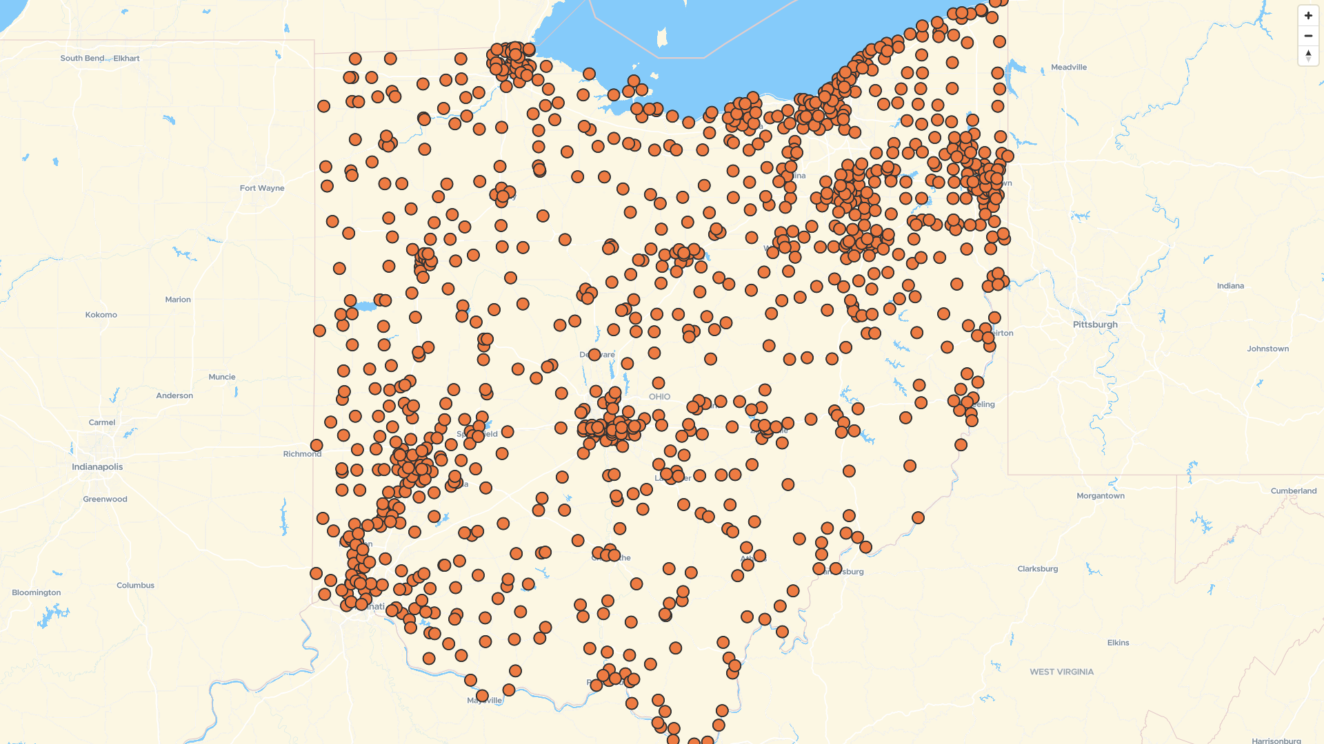 Map of Dollar General locations in Ohio, US | Mapstack