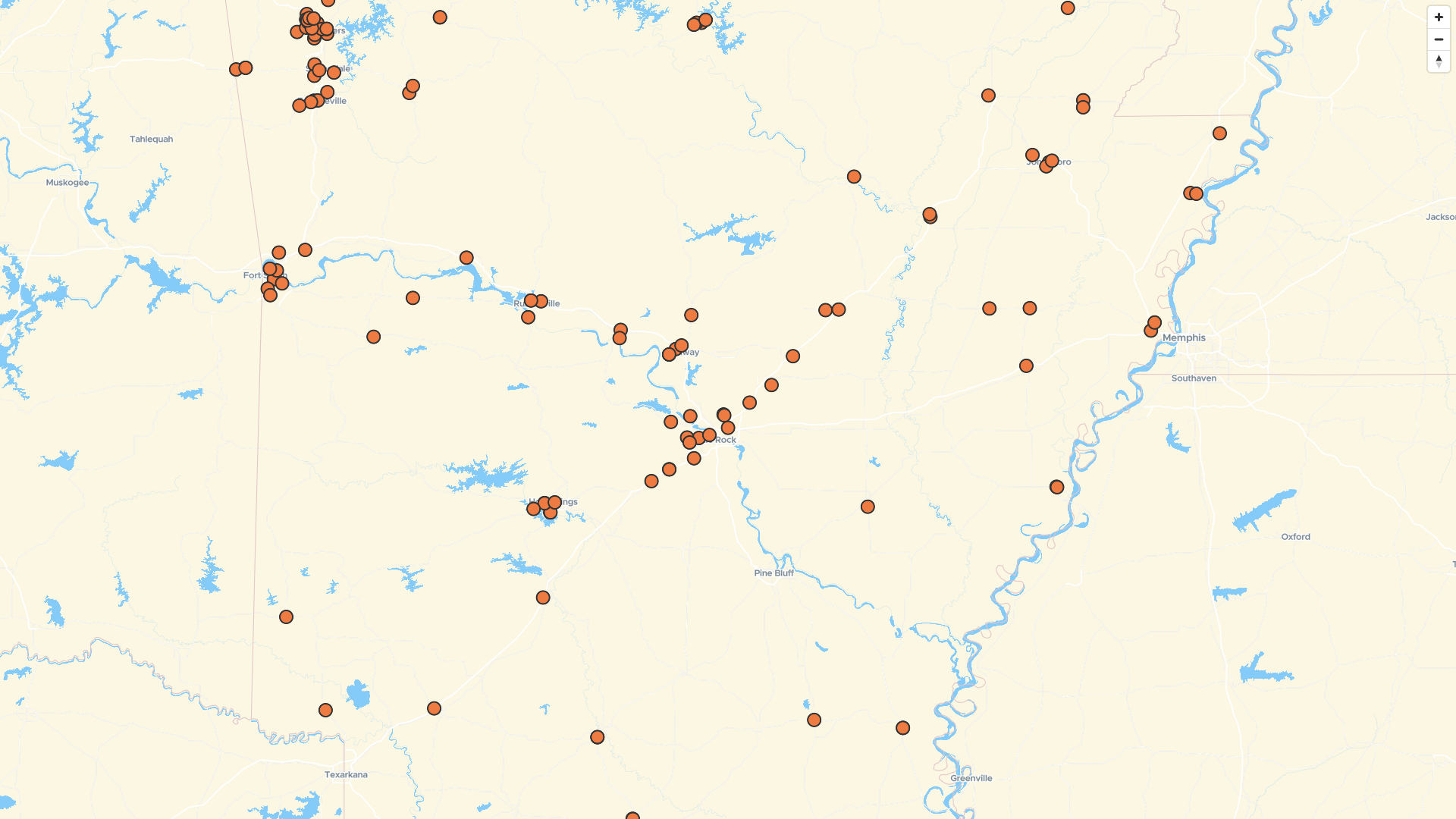 Map of Walmart locations in Arkansas, US | Mapstack