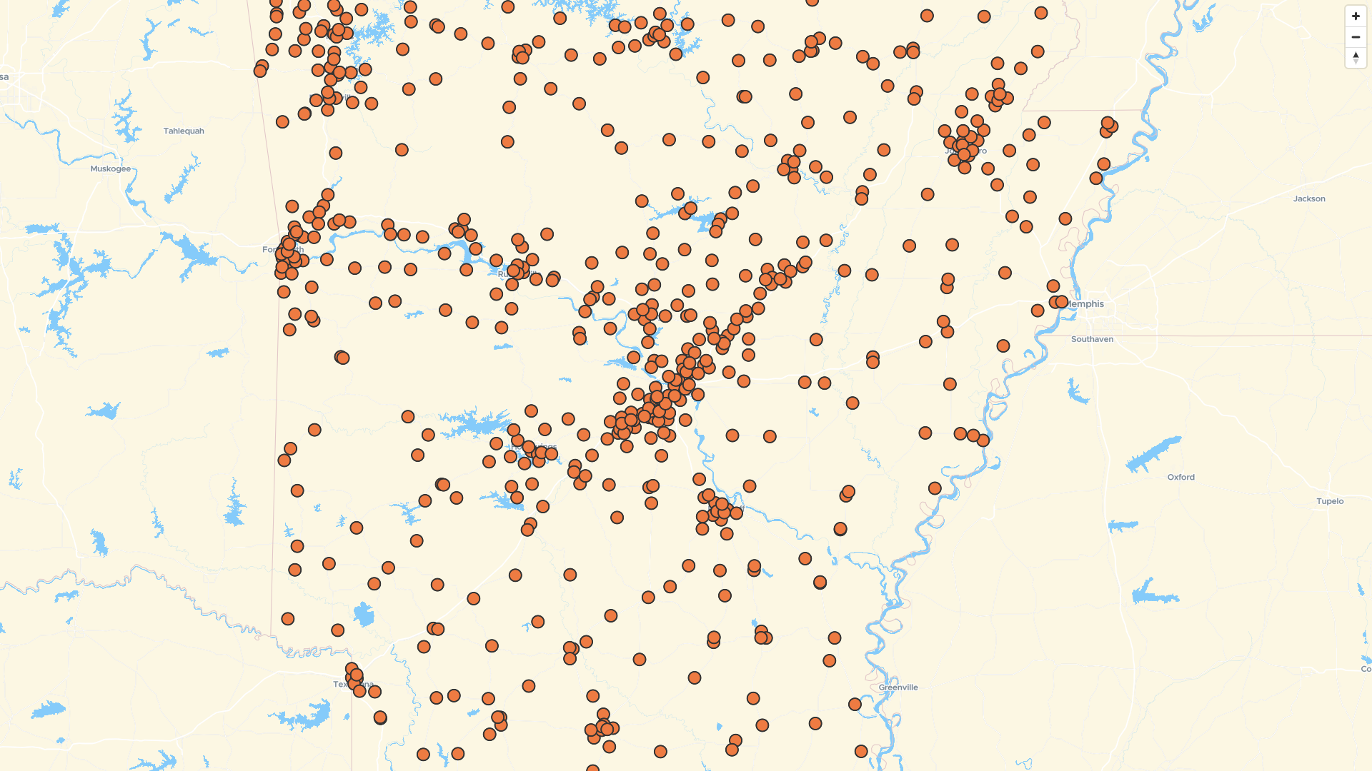 Map of Dollar General locations in Arkansas, US | Mapstack