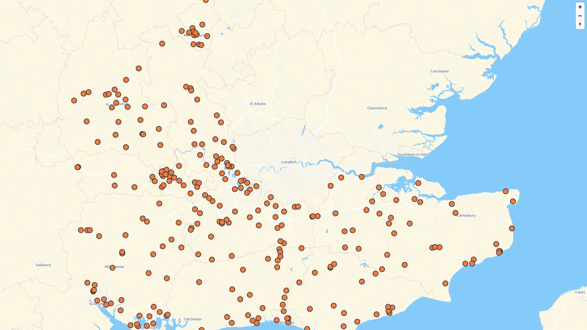 Map of BP locations in South East, UK | Mapstack