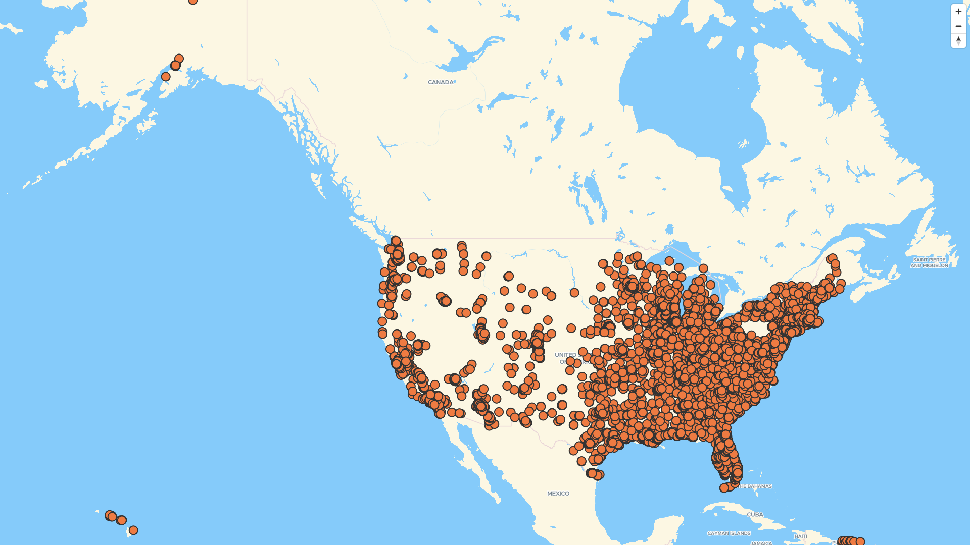 Map of Walgreens locations, US | Mapstack