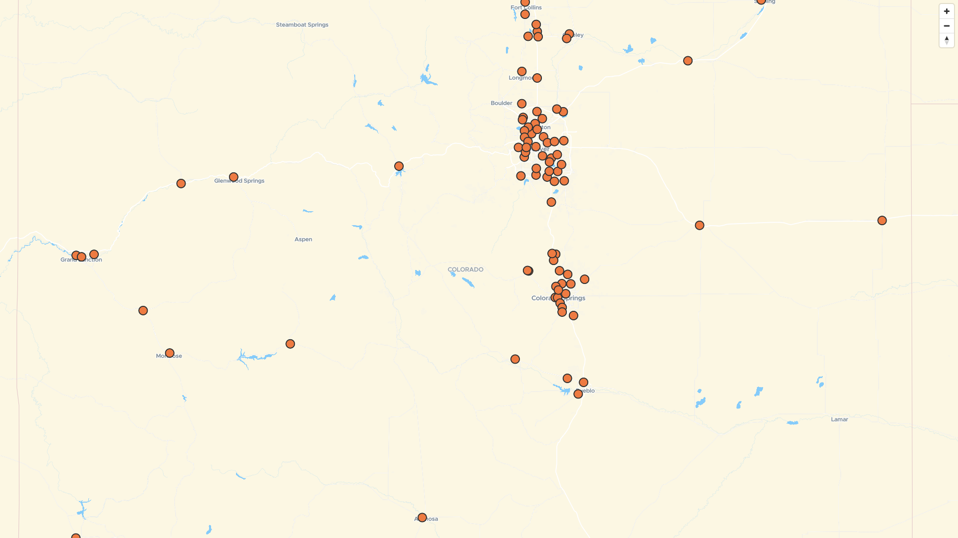 Map of Arby's locations in Colorado, US | Mapstack
