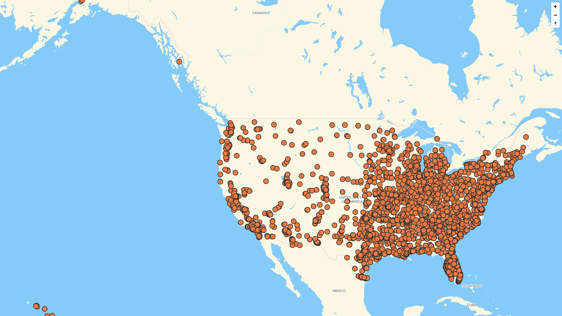 Map of Walmart locations, US | Mapstack