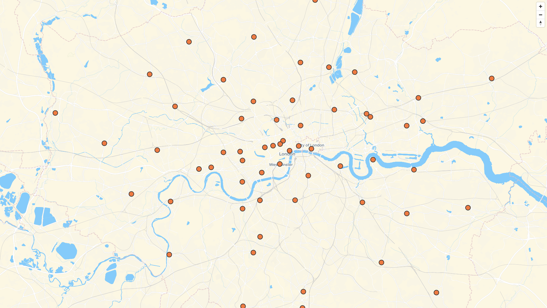 Map of O2 locations in London, UK | Mapstack