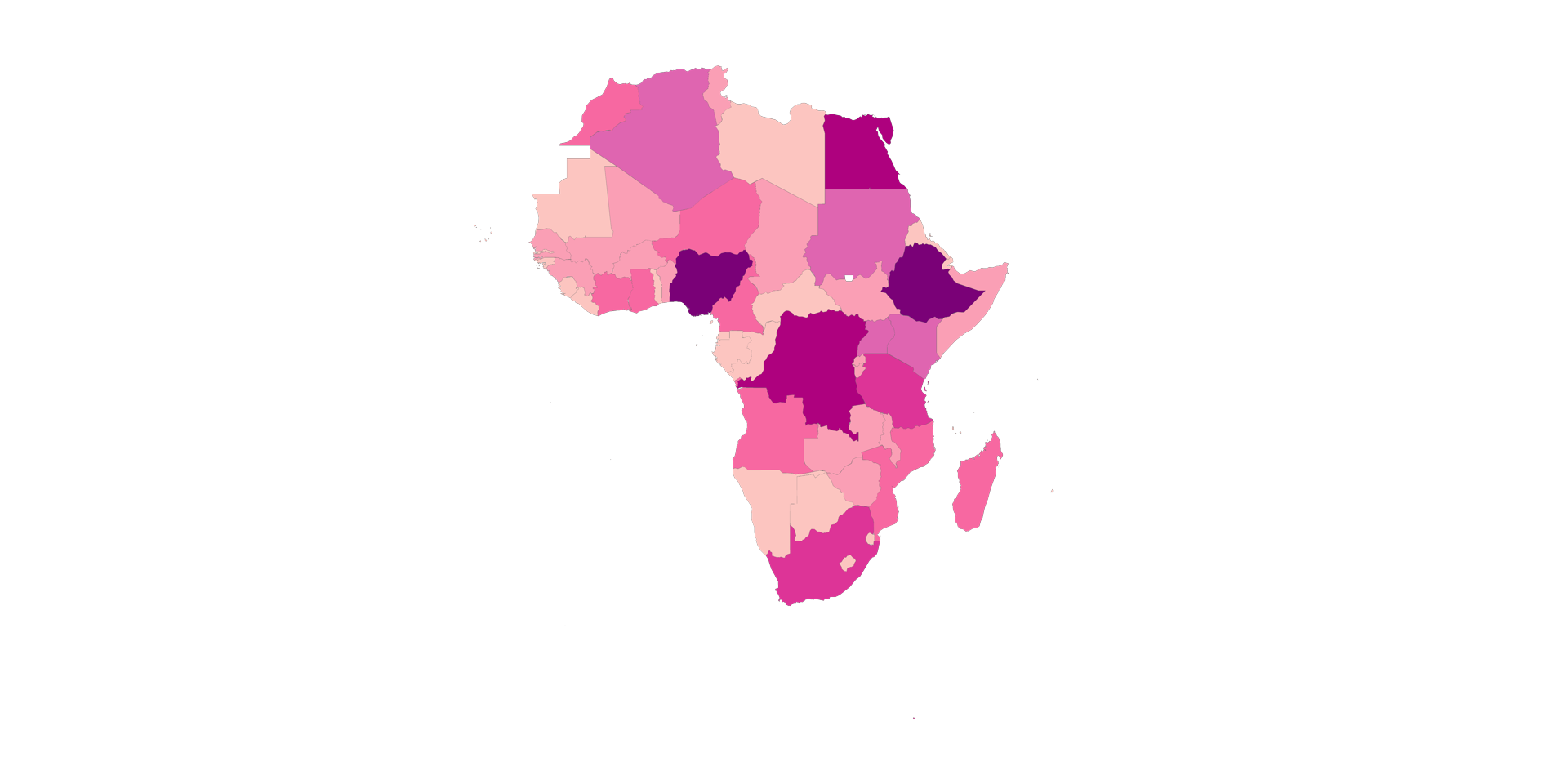 Map of African Countries by Population (2023) | Mapstack