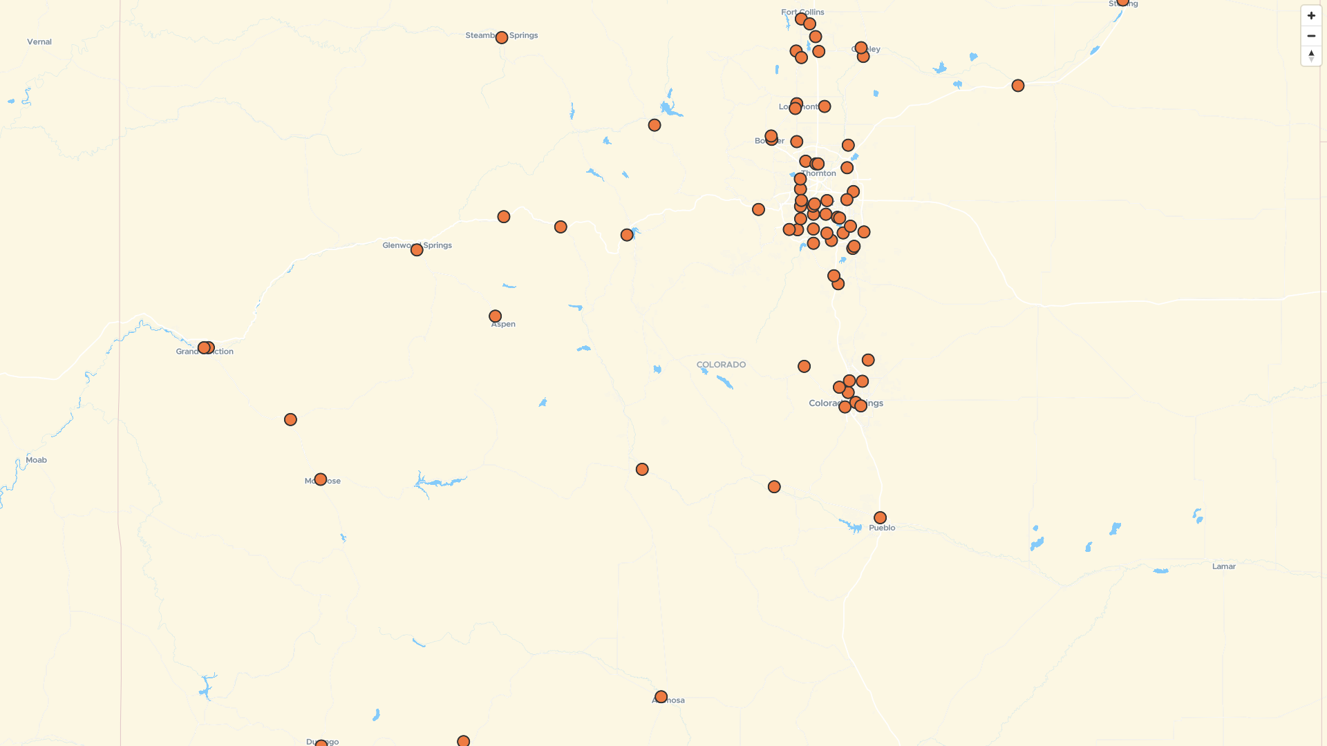 Map of Sherwin-Williams locations in Colorado, US | Mapstack