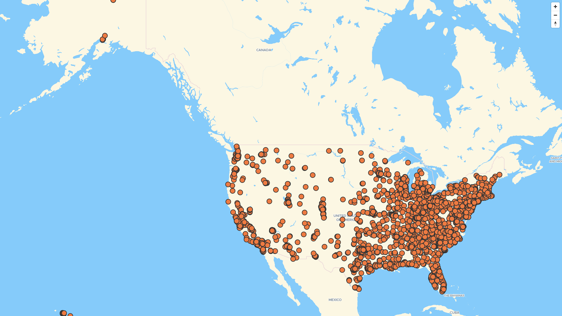 Map of GameStop locations, US | Mapstack