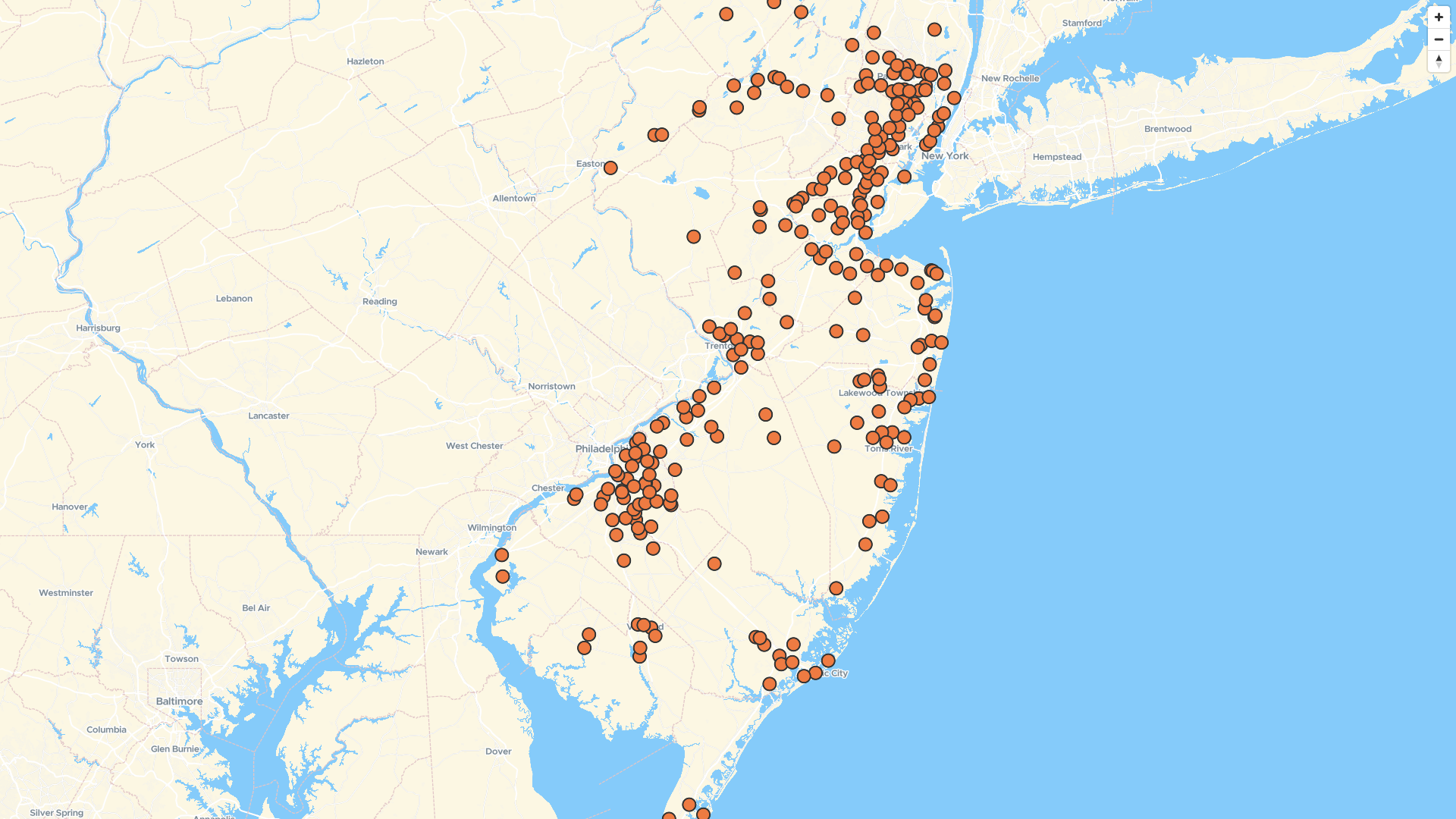 Map of Dollar Tree locations in New Jersey, US | Mapstack