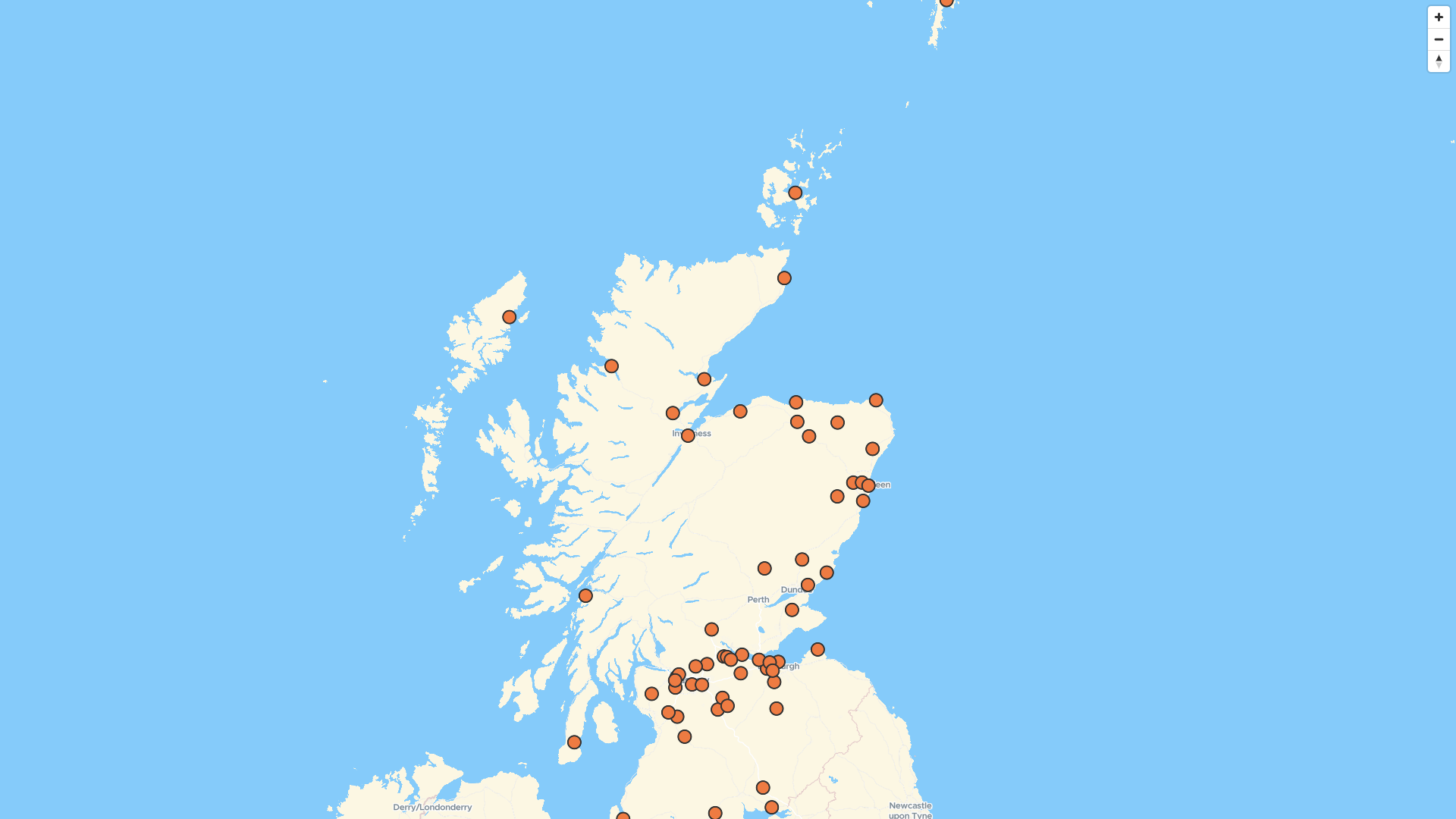 Map of Tesco Superstore locations in Scotland, UK | Mapstack