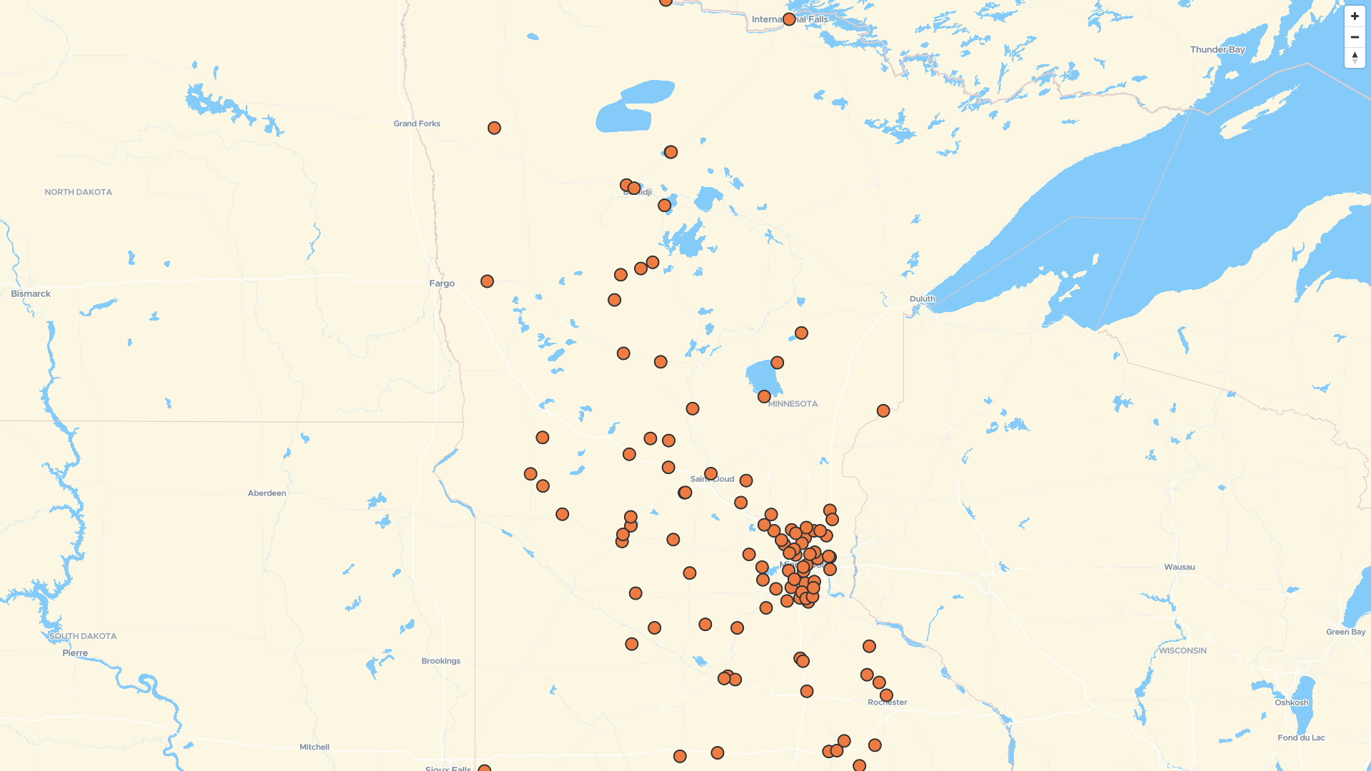 Map of Shell locations in Minnesota, US | Mapstack