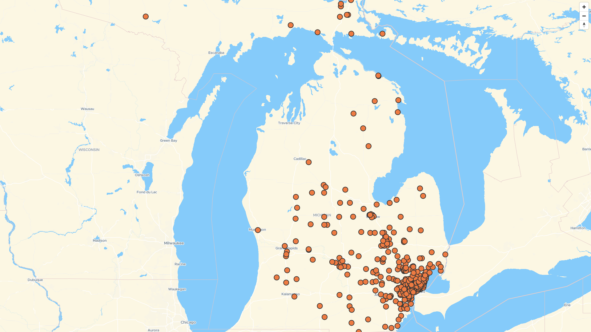 Map of Sunoco Gas Station locations in Michigan, US | Mapstack