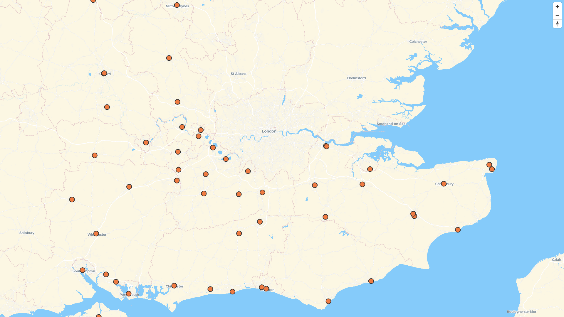 Map of The Body Shop locations in South East, UK | Mapstack