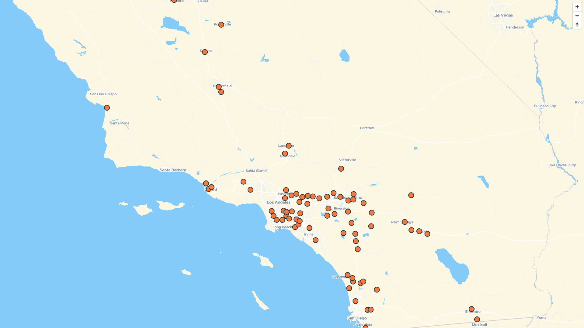 Map of ALDI USA locations in California, US | Mapstack