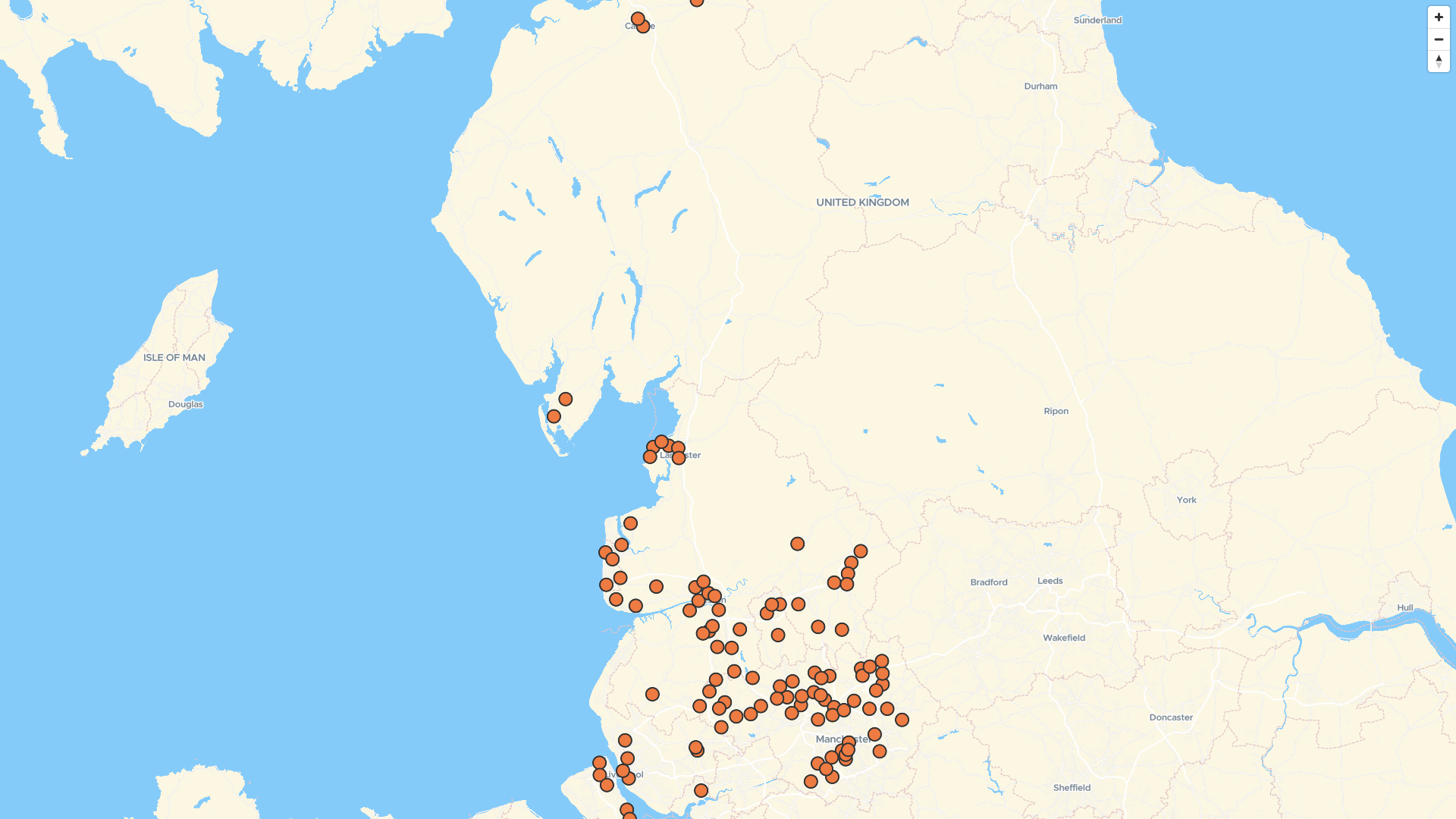 Map of UPS Access Point locations in North West, UK | Mapstack
