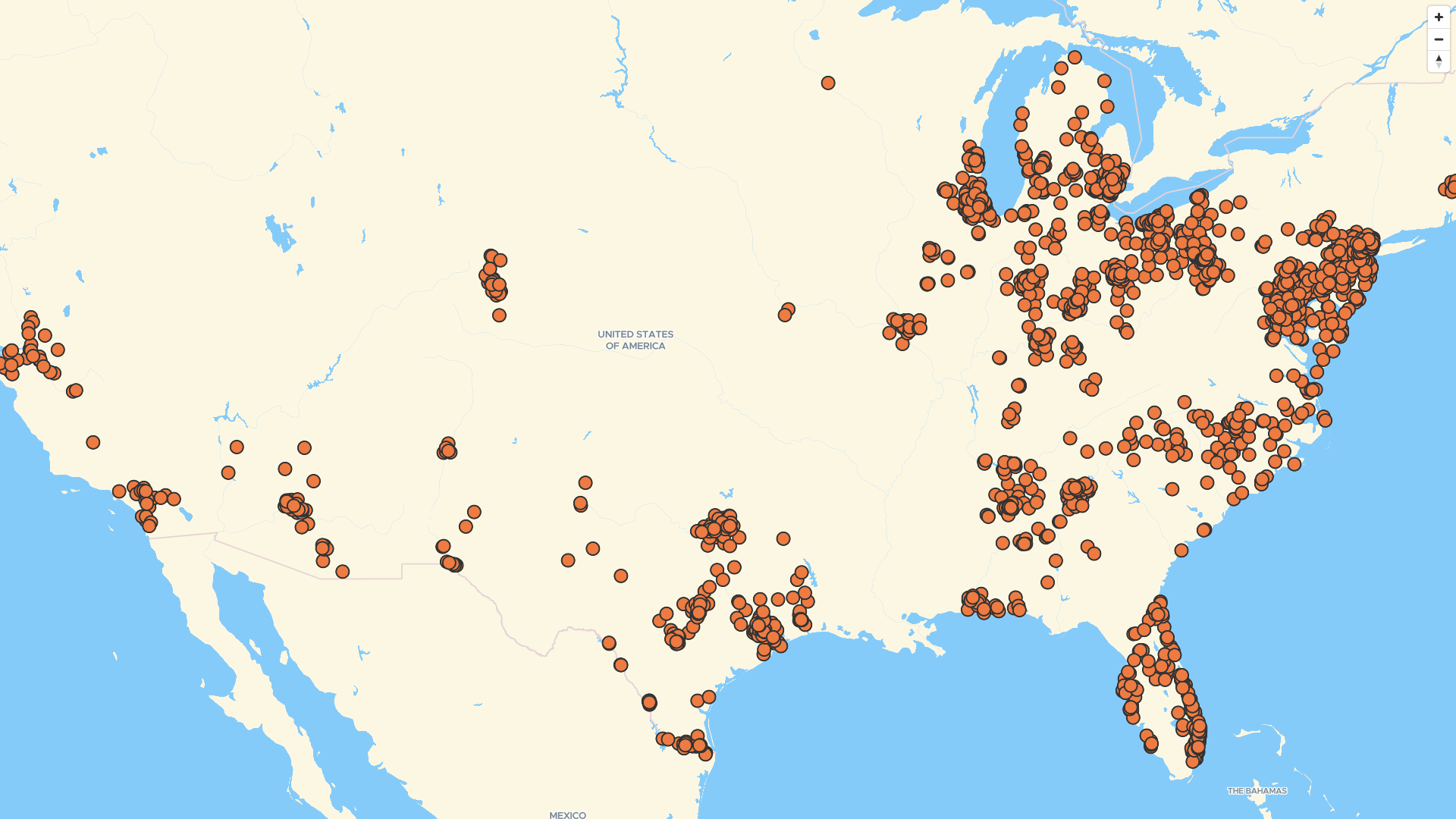 Map of PNC locations, US | Mapstack