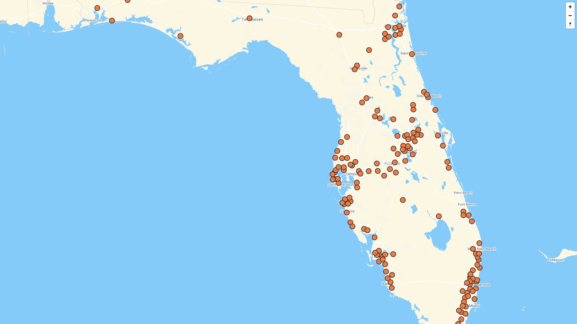 Map of ALDI USA locations in Florida, US | Mapstack