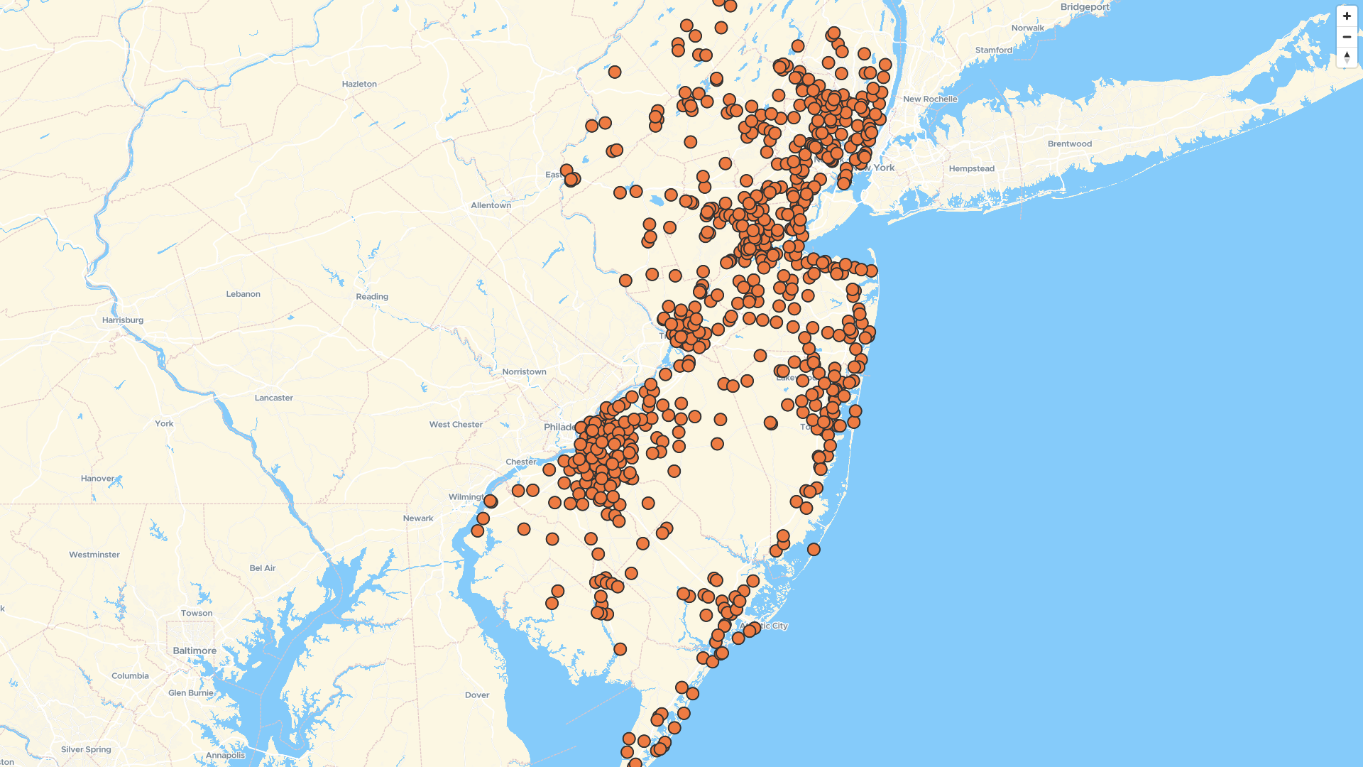 Map of PNC ATM locations in New Jersey, US | Mapstack