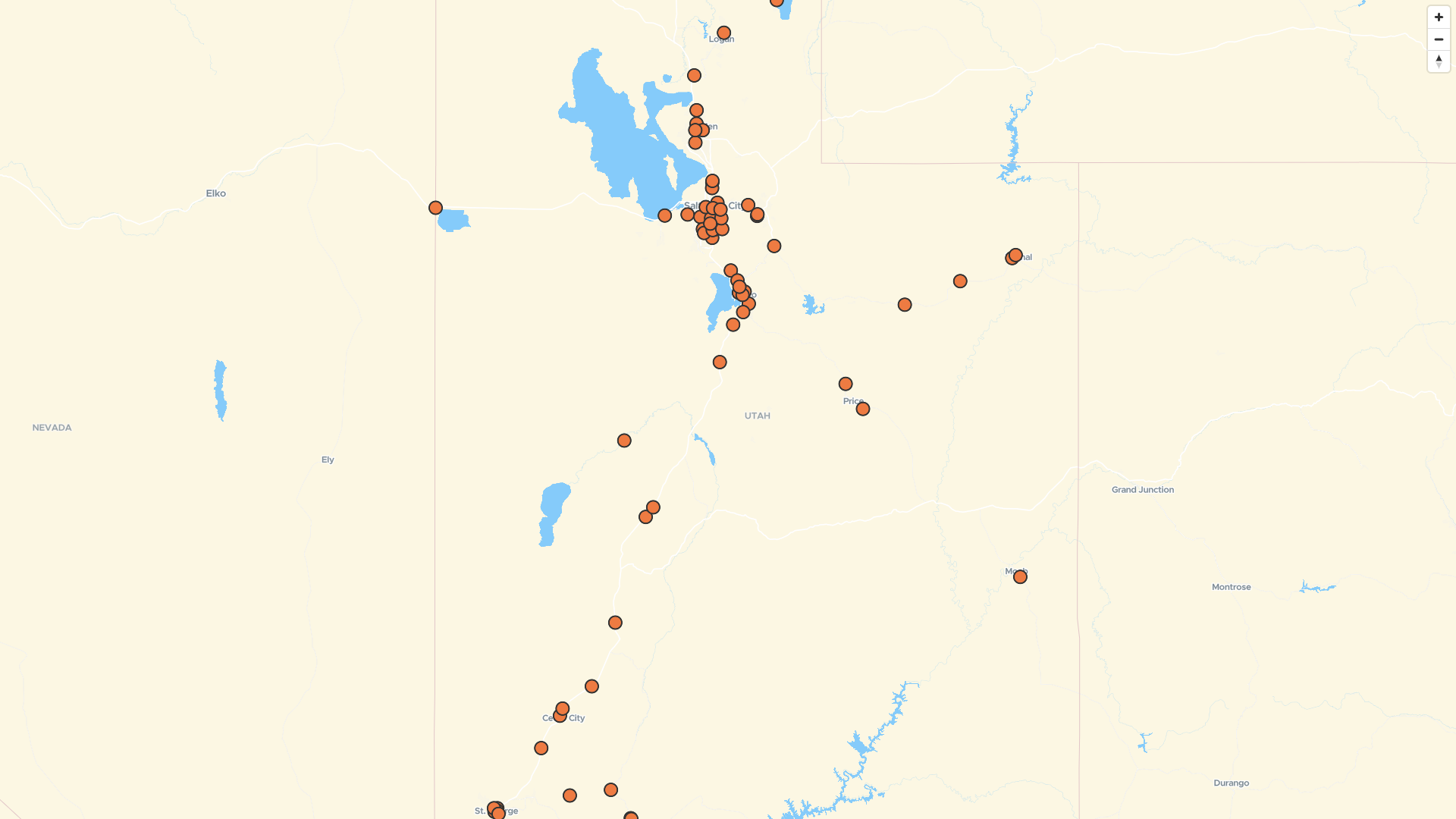 Map of Shell locations in Utah, US | Mapstack
