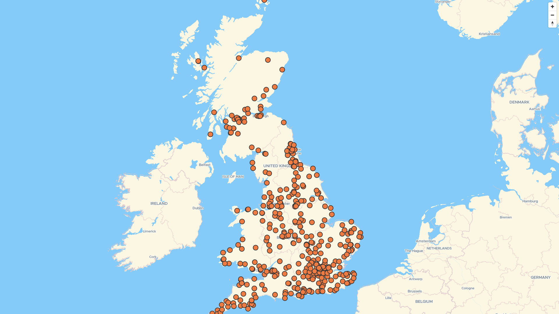 Map of Jewson locations, UK | Mapstack