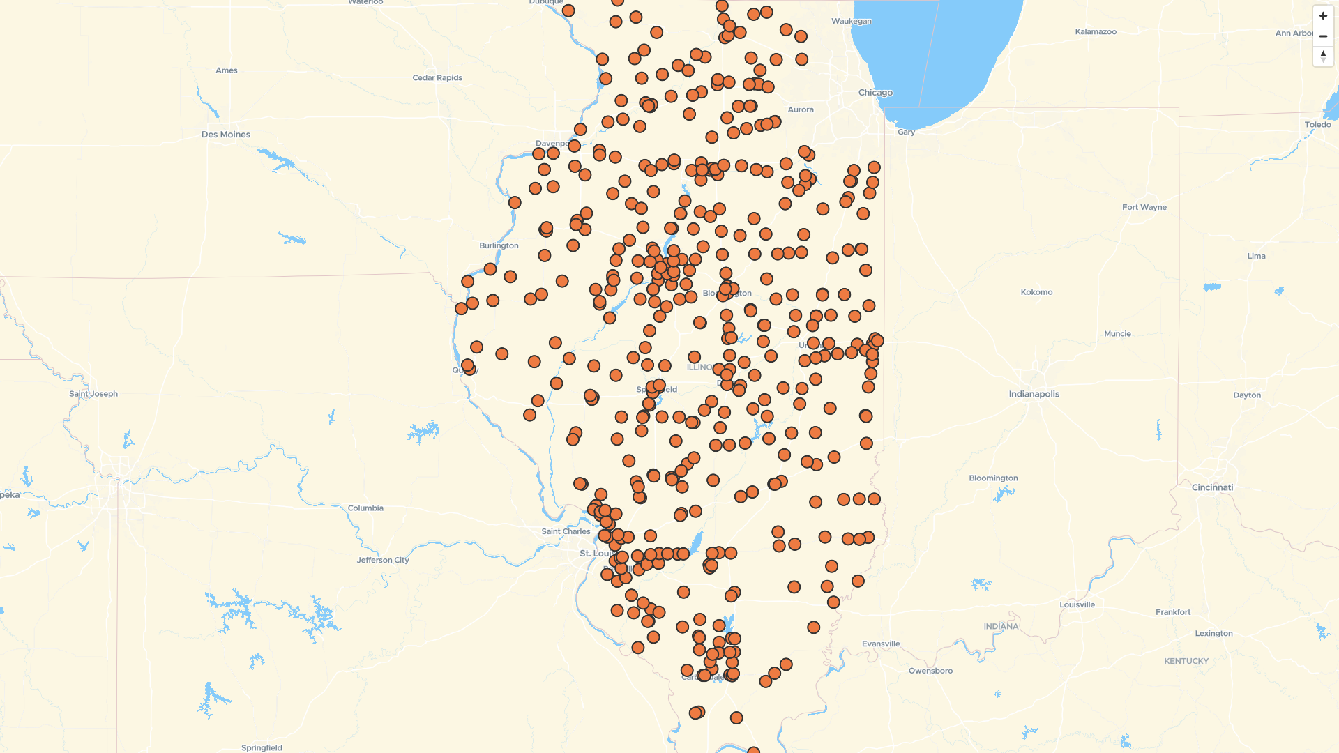 Map of Casey's General Store locations in Illinois, US | Mapstack