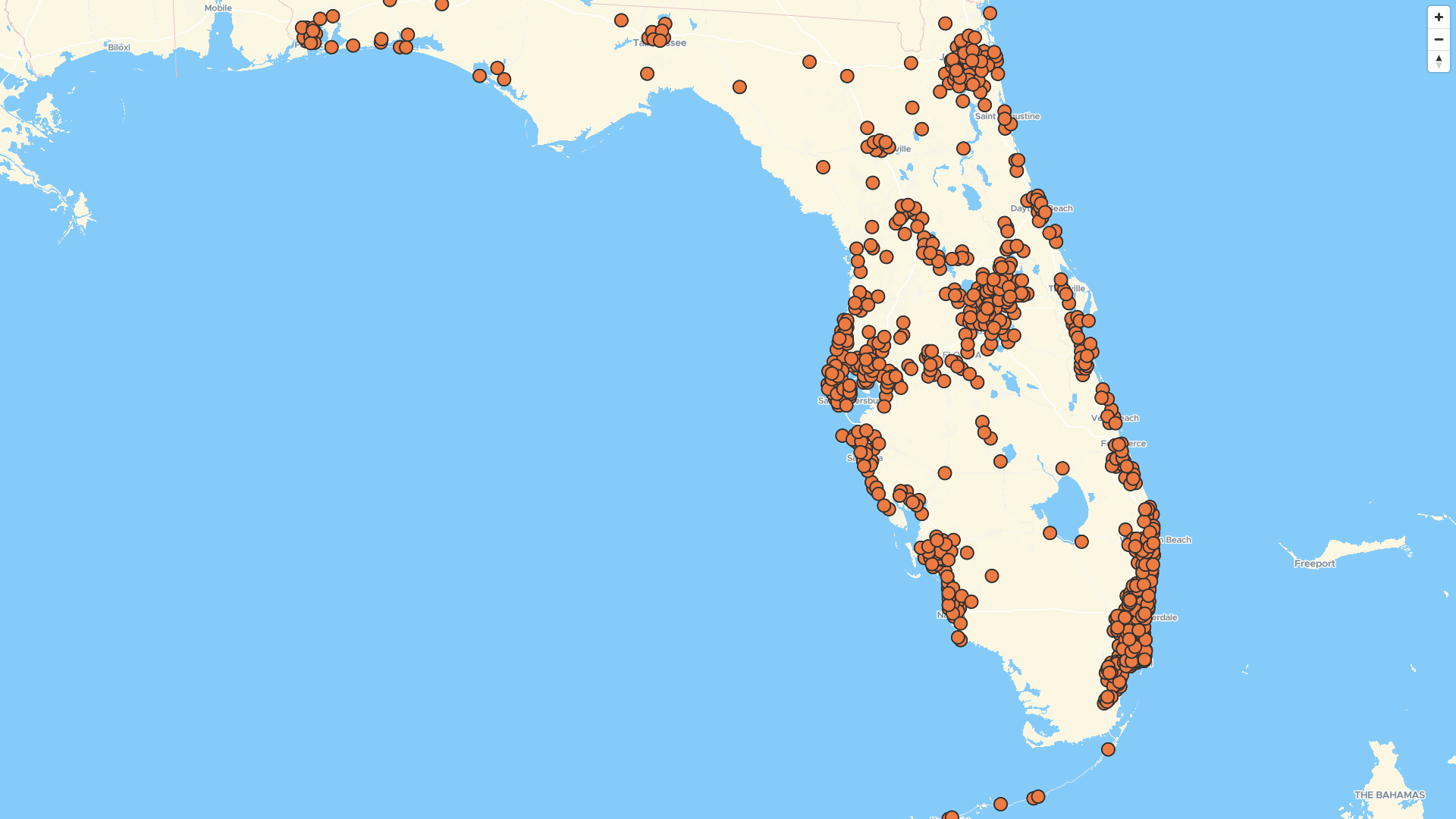 Map of Walgreens locations in Florida, US | Mapstack