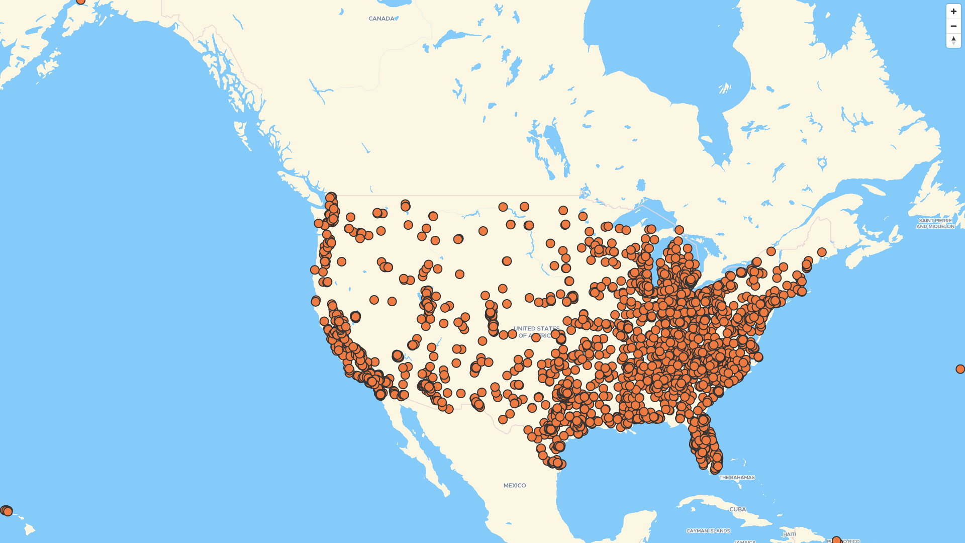 Map of Little Caesars Pizza locations, US | Mapstack