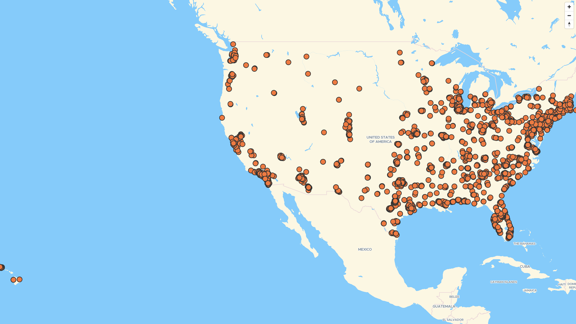 Map of Firestone Complete Auto Care locations, US | Mapstack