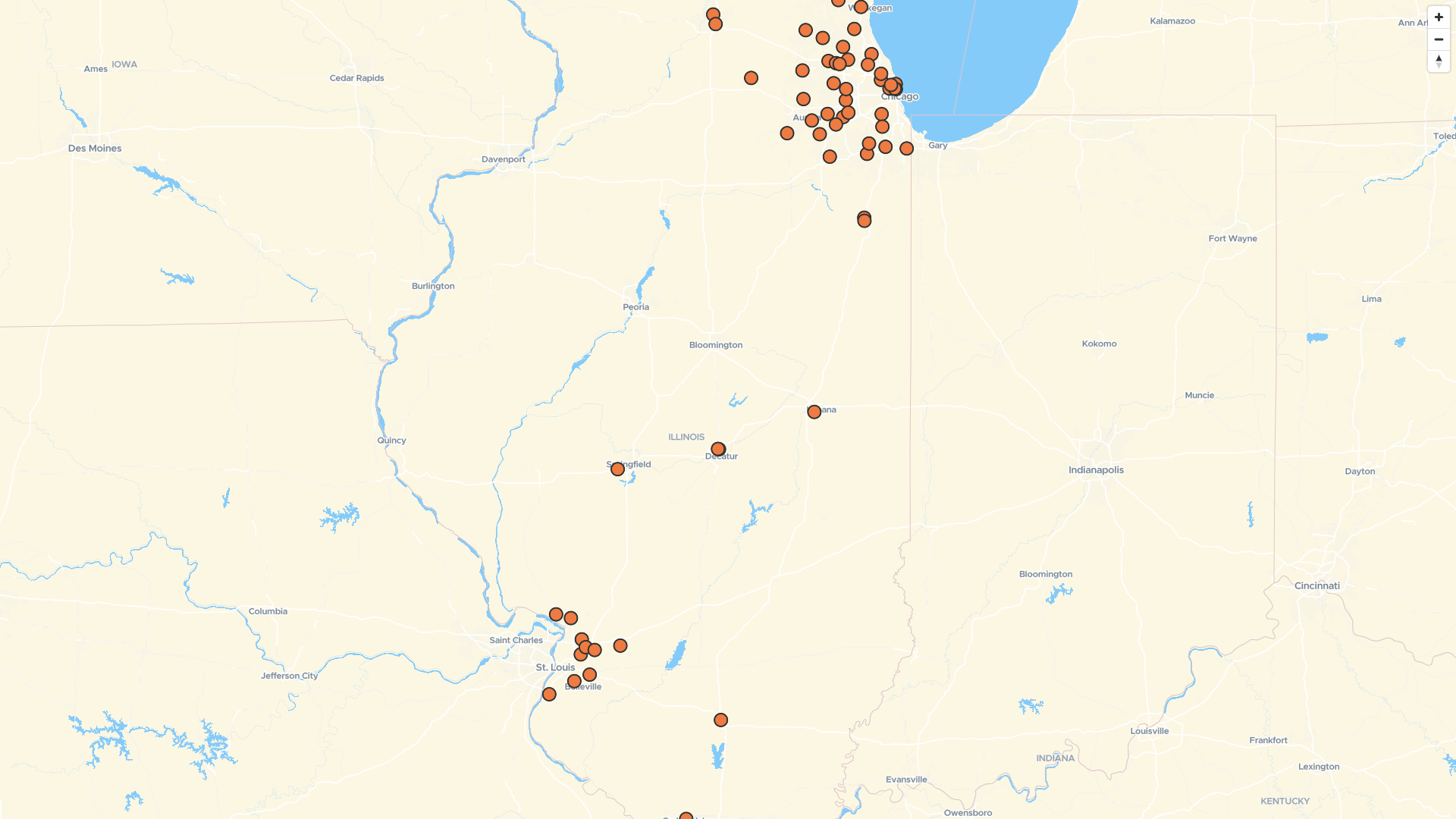 Map of Quest Diagnostics locations in Illinois, US | Mapstack