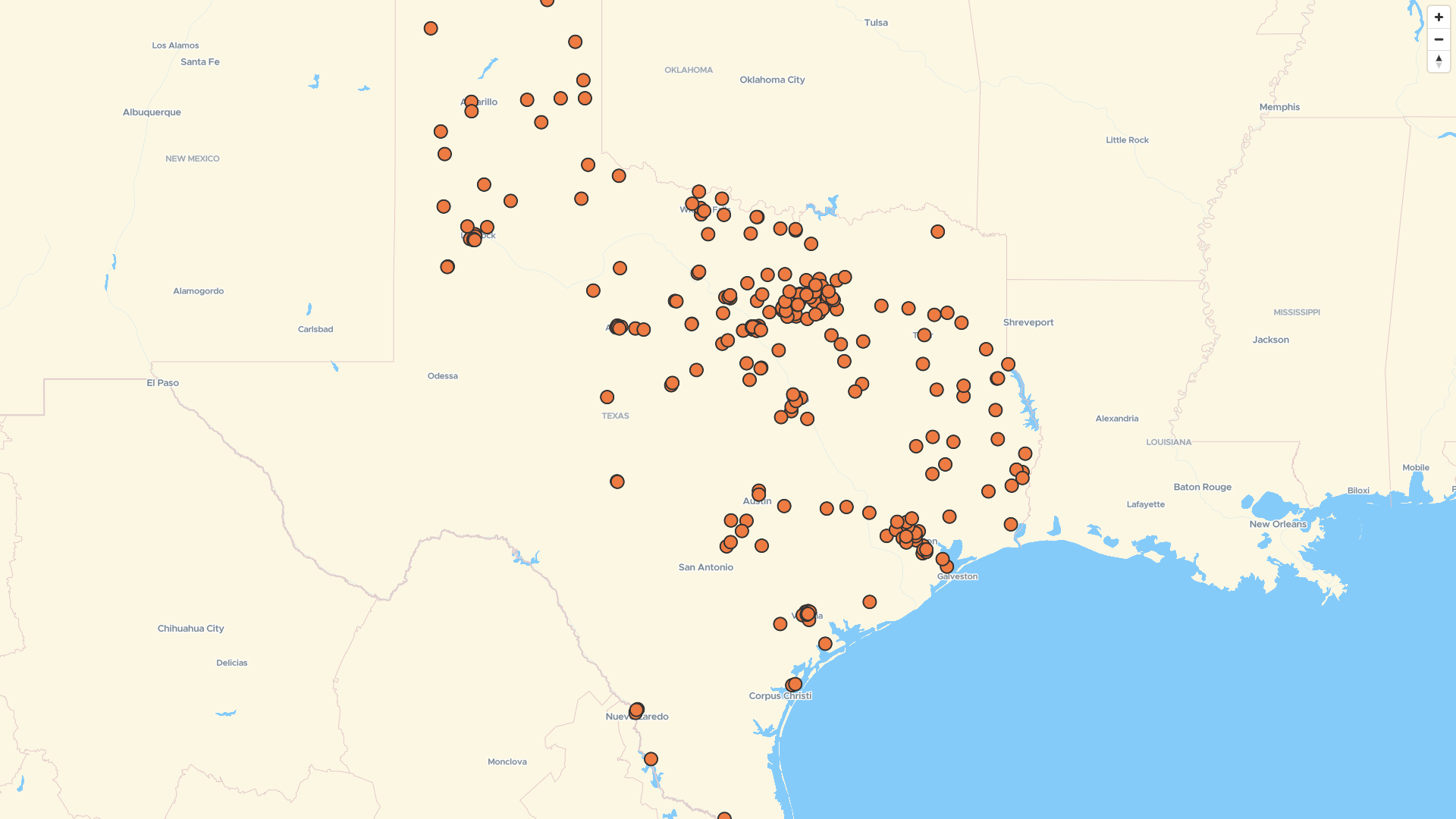 Map of Conoco locations in Texas, US | Mapstack