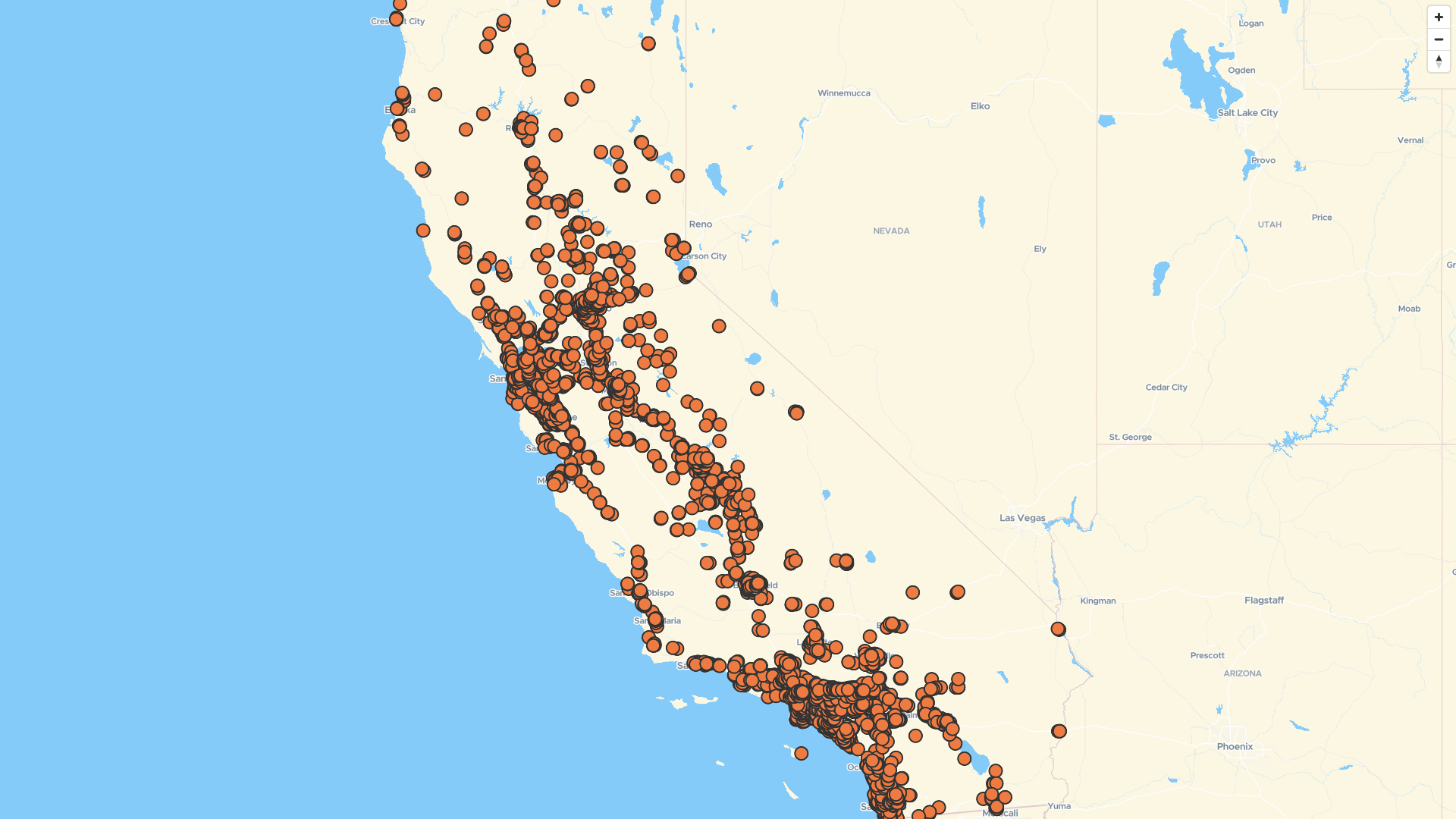 Map of Western Union locations in California, US | Mapstack
